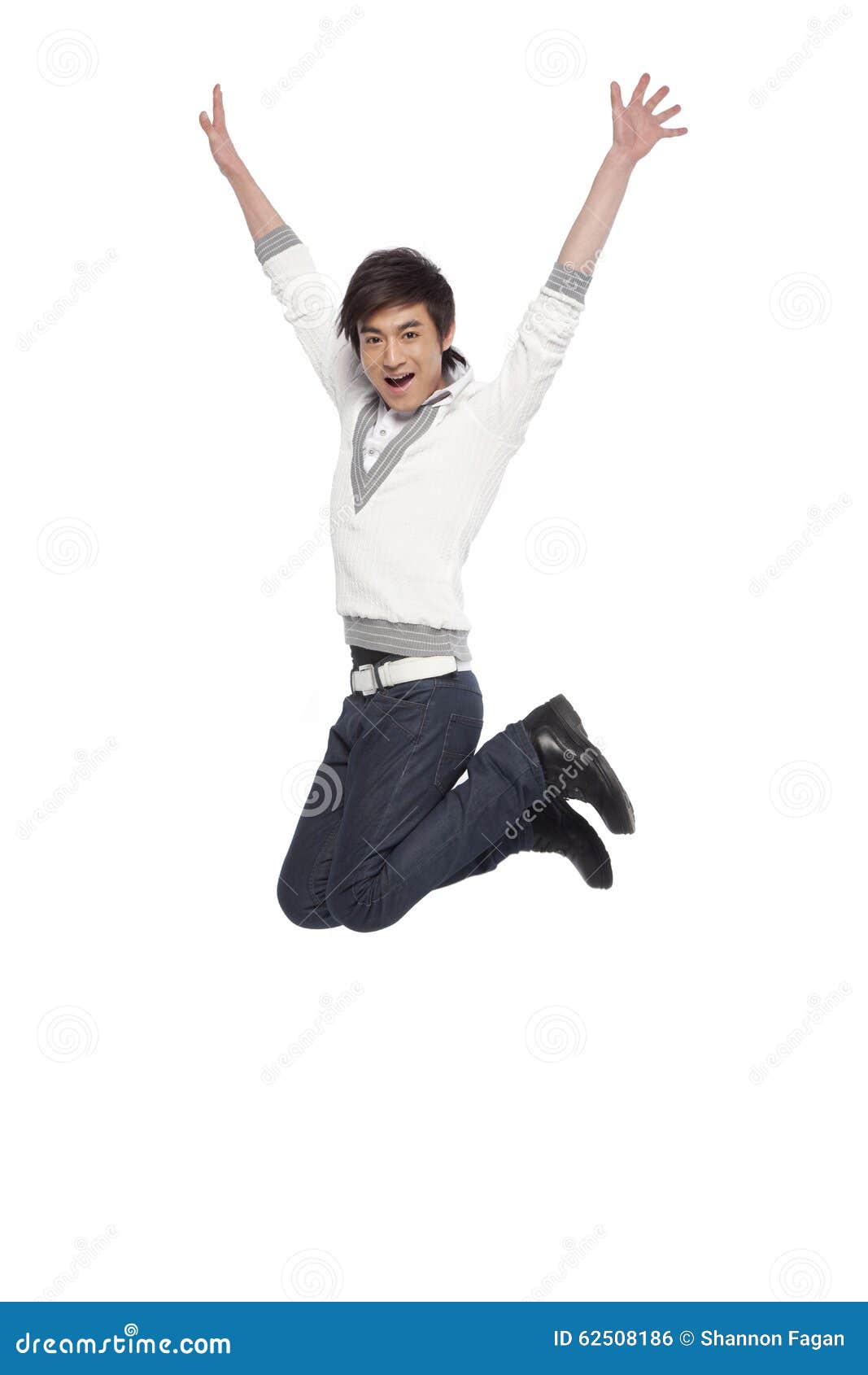 Portrait of a Young Man Mid-air Stock Photo - Image of confidence ...