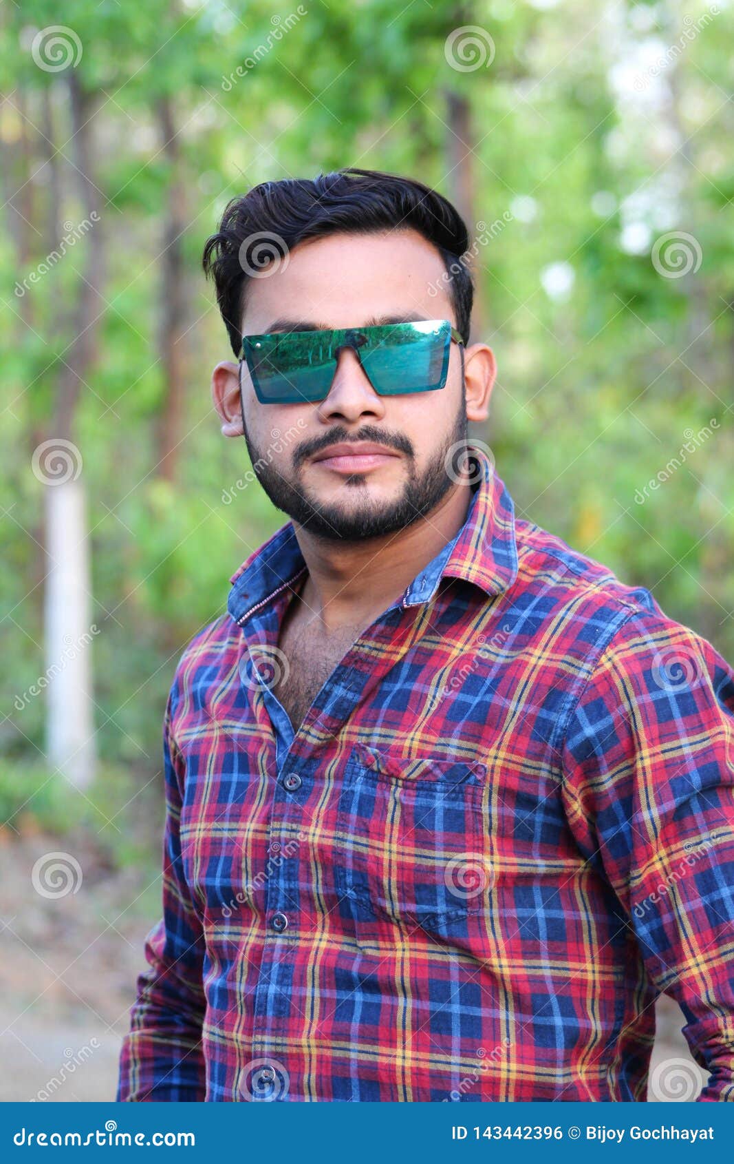 Portrait of a Young Man Model Wearing Sun Glass Stock Photo - Image of ...