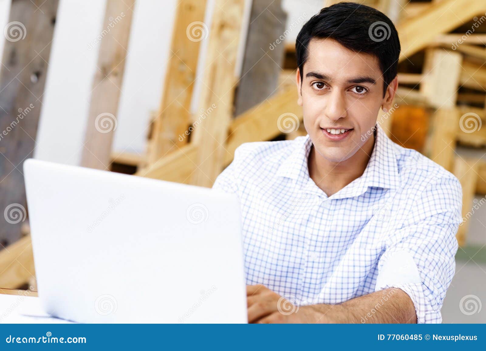 Portrait of Young Man in Office Stock Image - Image of modern ...