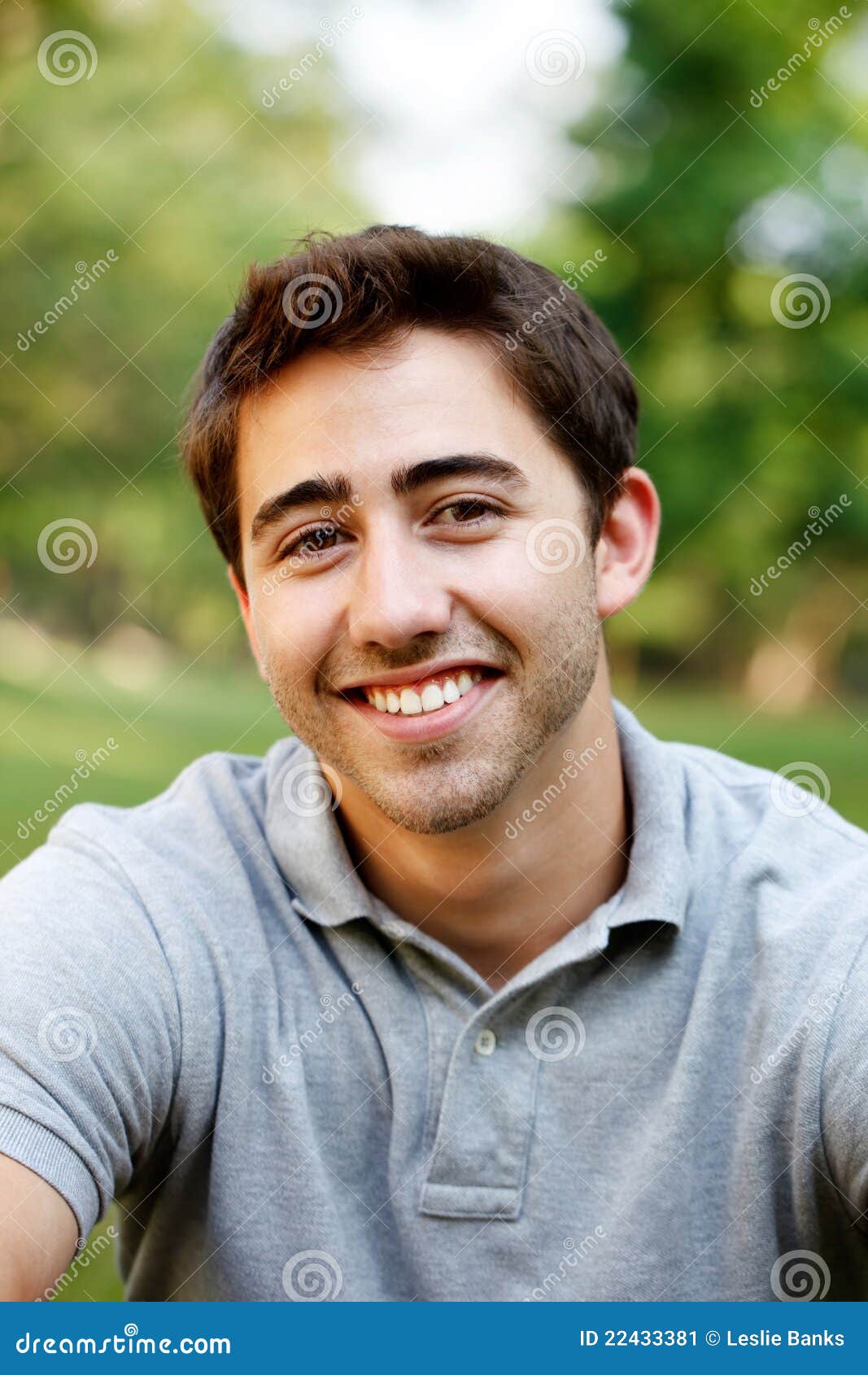 Portrait of a Young Man Outside Stock Image - Image of looking, outside ...