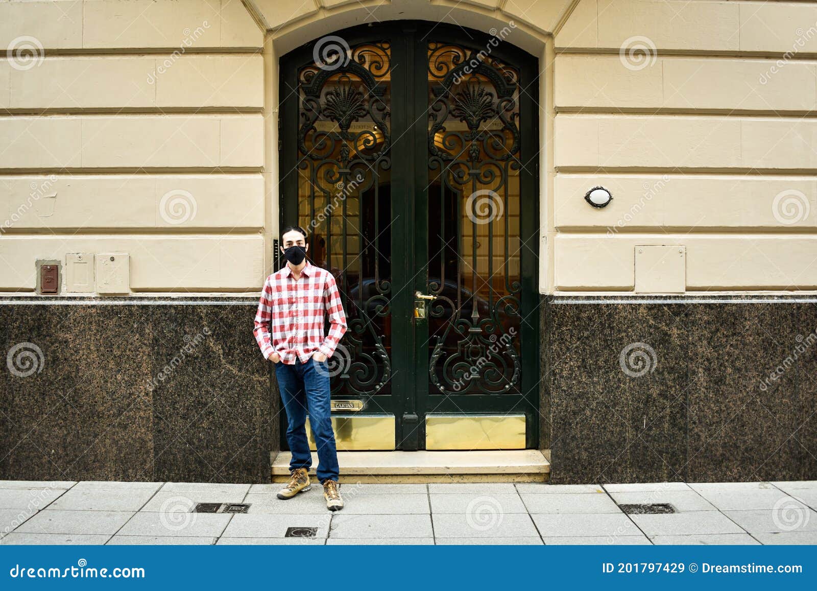 Portrait of Young Man Person Standing in Front of Building Stock Image ...