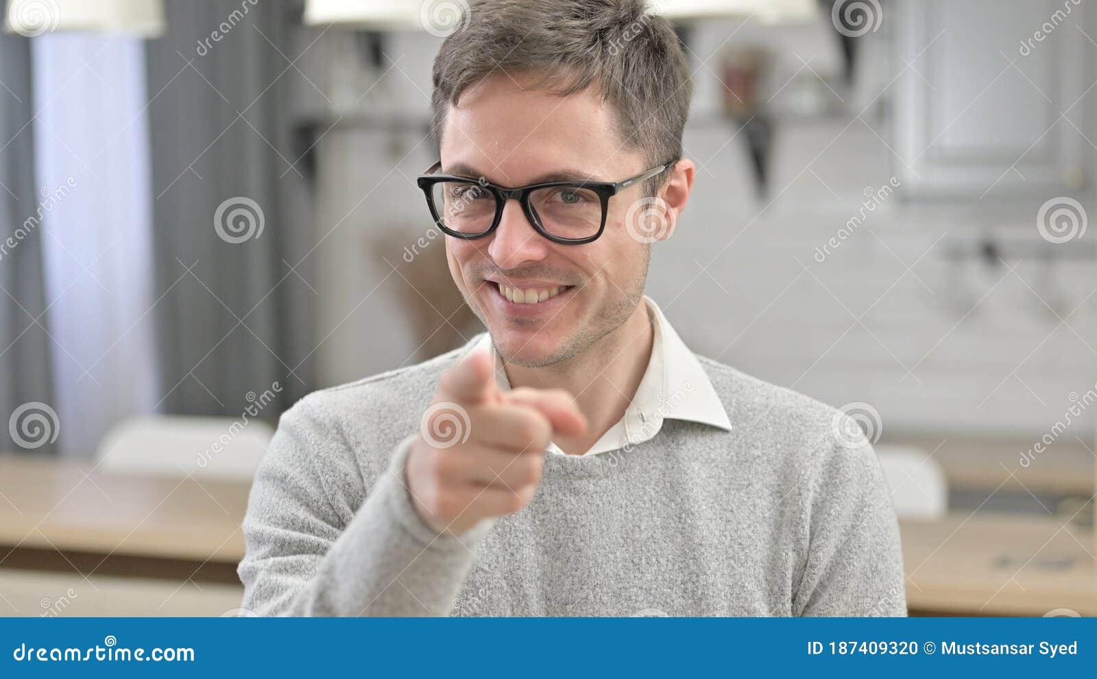 Portrait of Young Man Pointing at the Camera Stock Photo - Image of ...