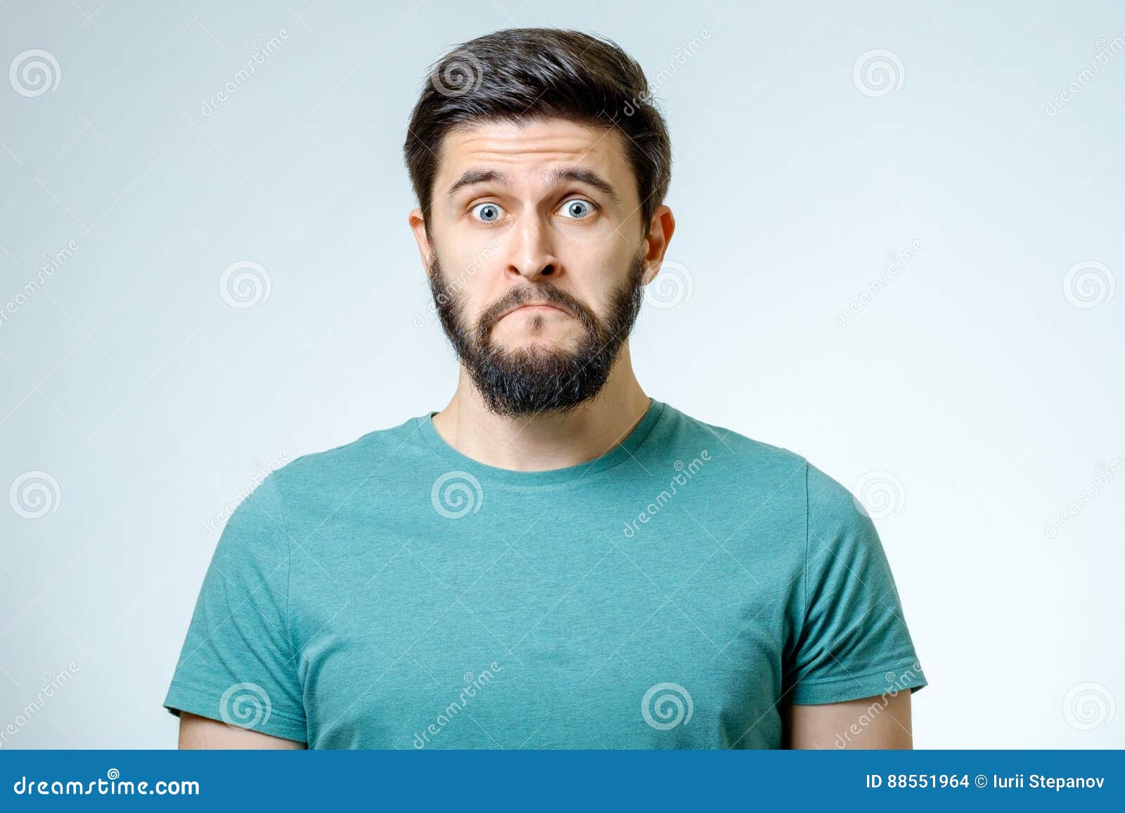 Portrait of Young Man with Sad Face Expression Stock Photo - Image of ...