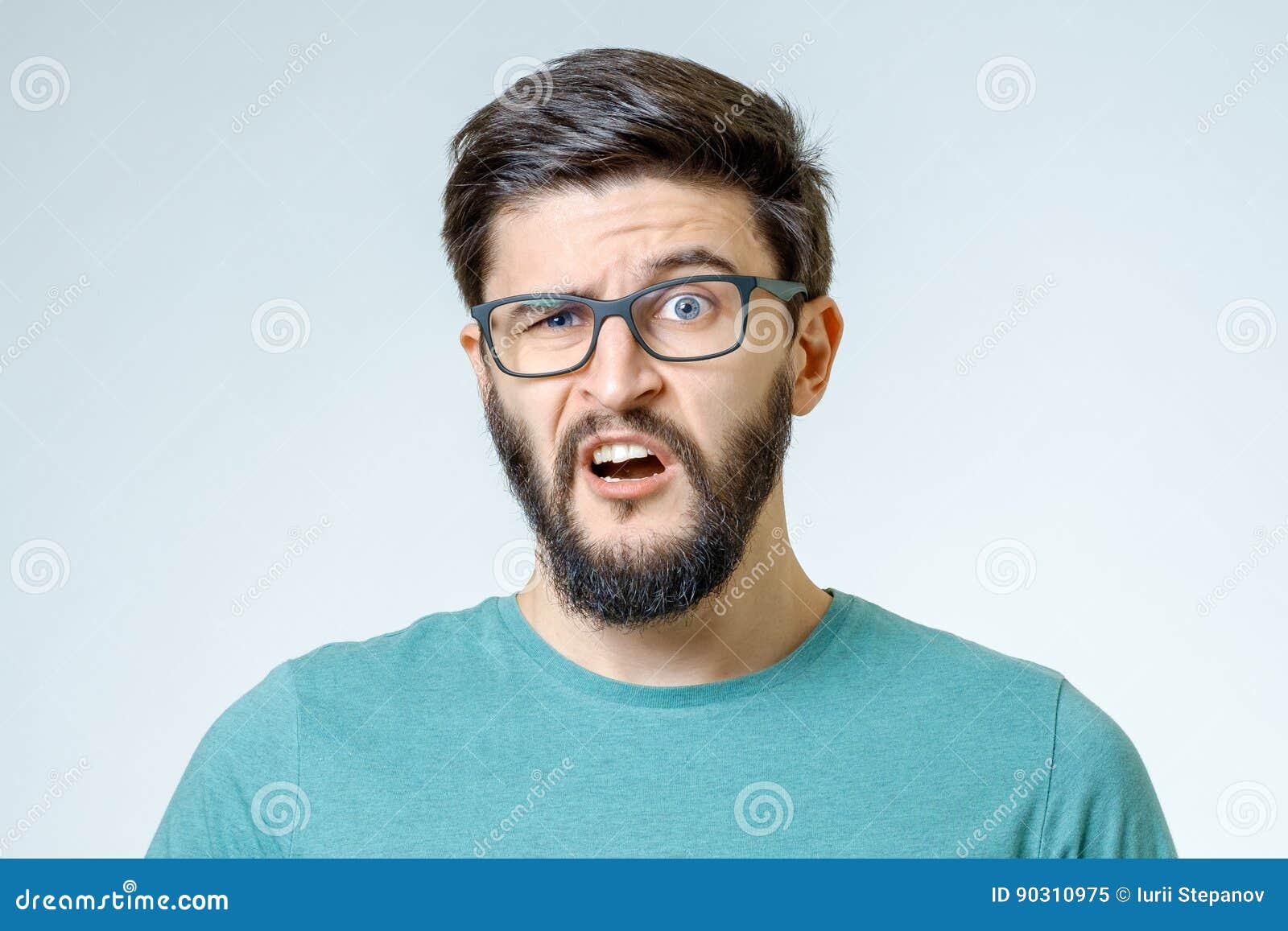 Portrait of Young Man with Sad Face Expression Stock Image - Image of ...