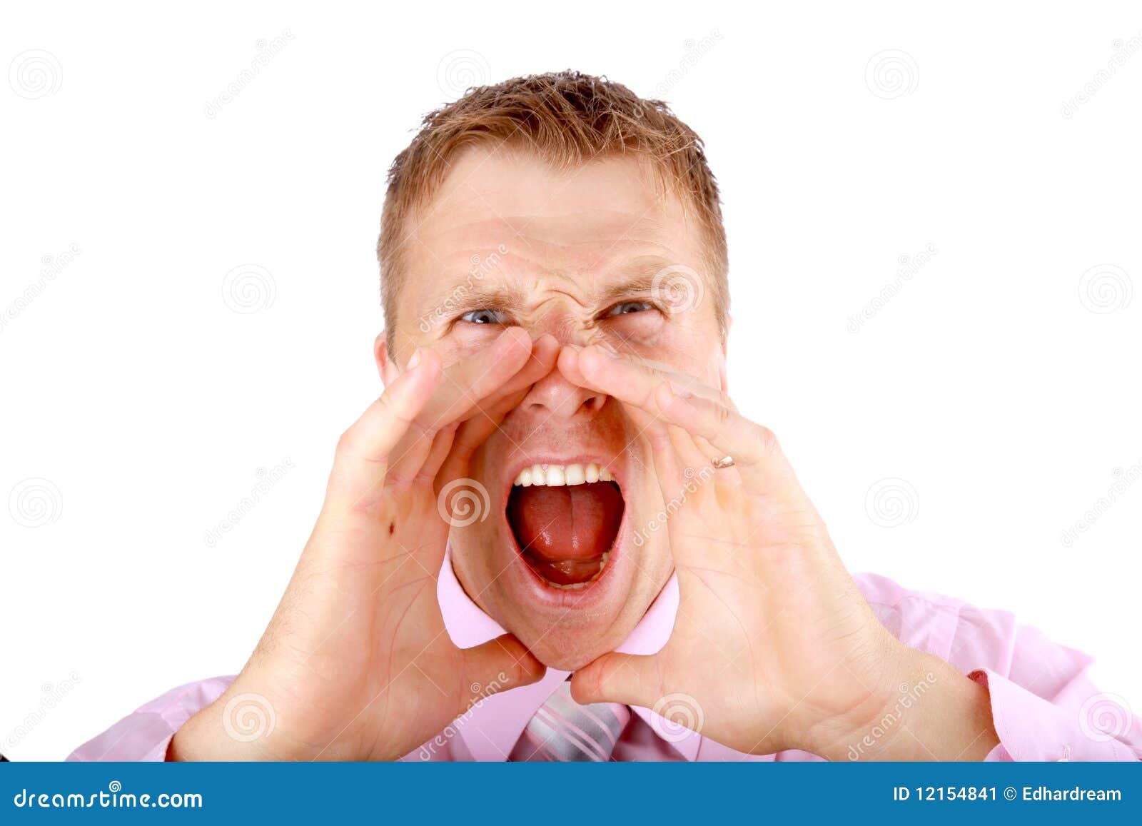 Portrait of a Young Man Screaming Stock Image - Image of male, natural ...