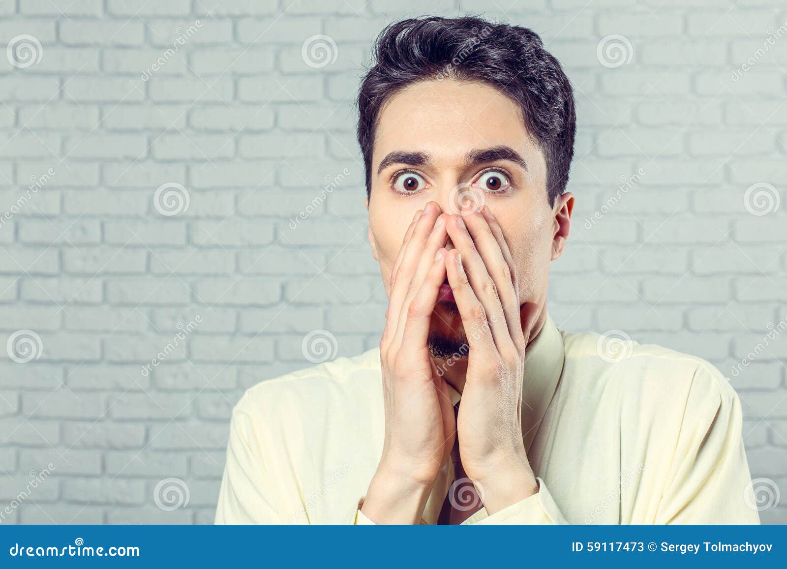 Portrait of Young Man Screaming Stock Image - Image of afraid, mouth ...