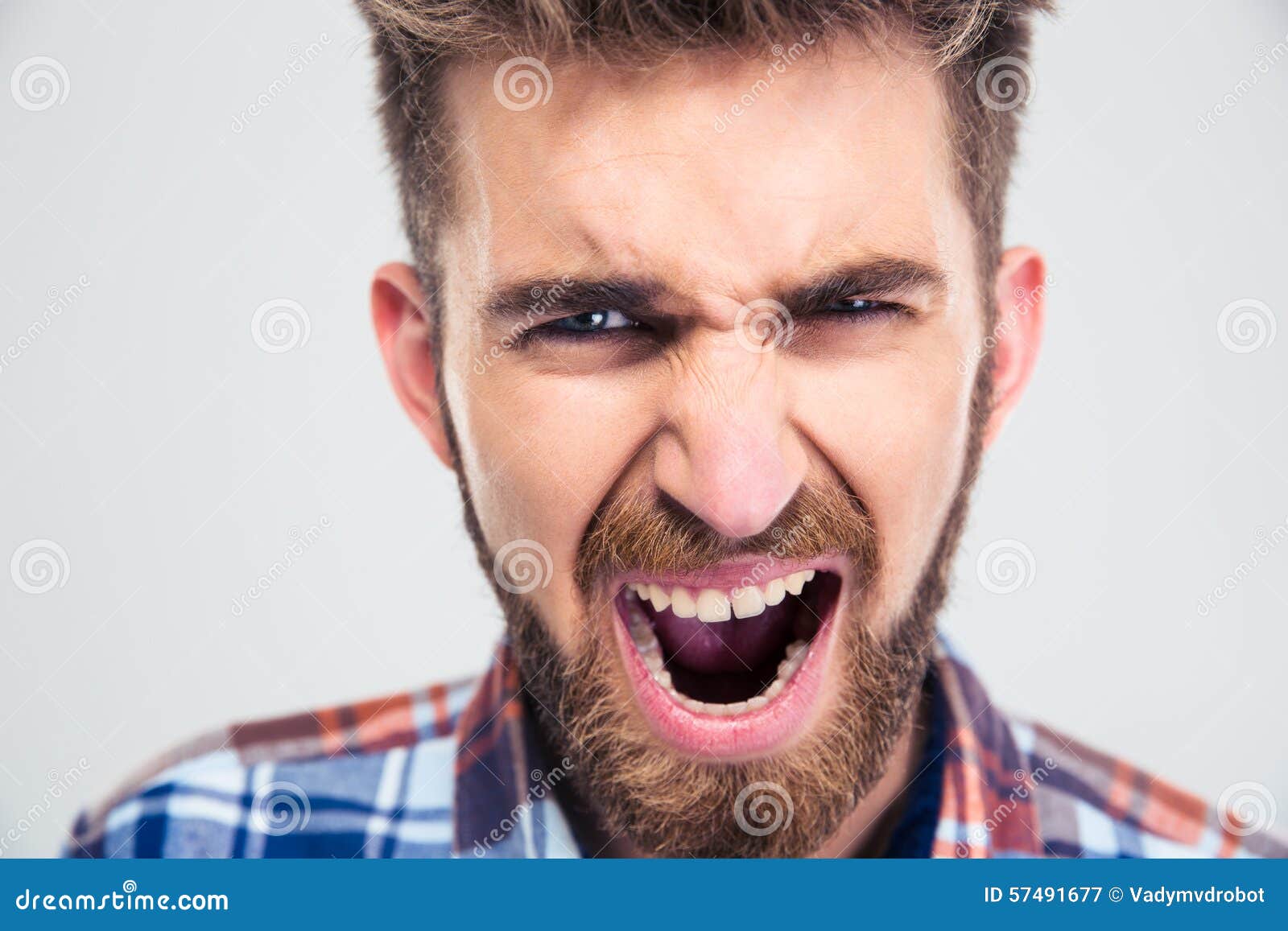 Portrait Of A Young Man Screaming Stock Image - Image of furious ...