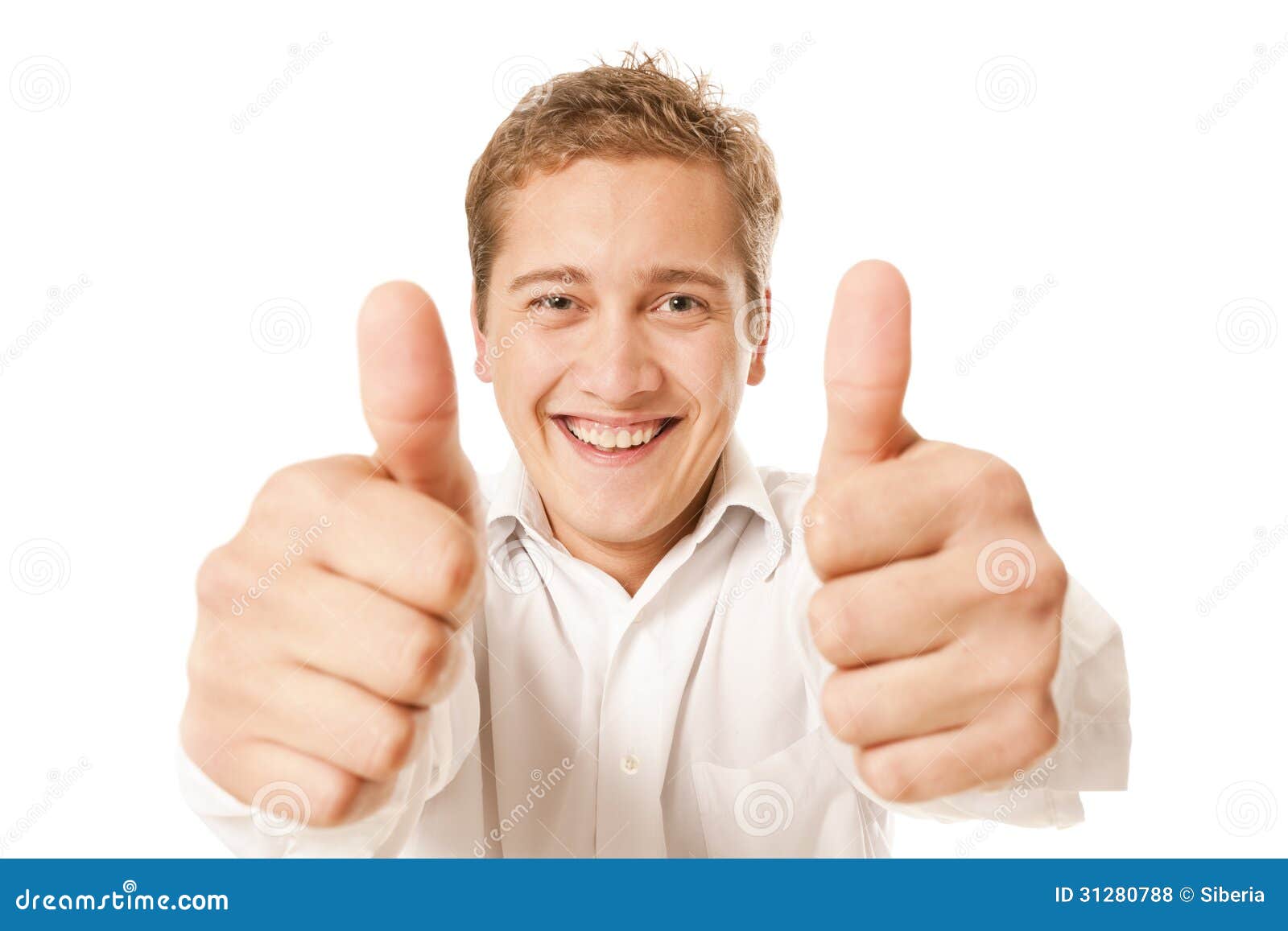 Portrait of a Young Man Showing Thumb Up Stock Photo - Image of hand ...