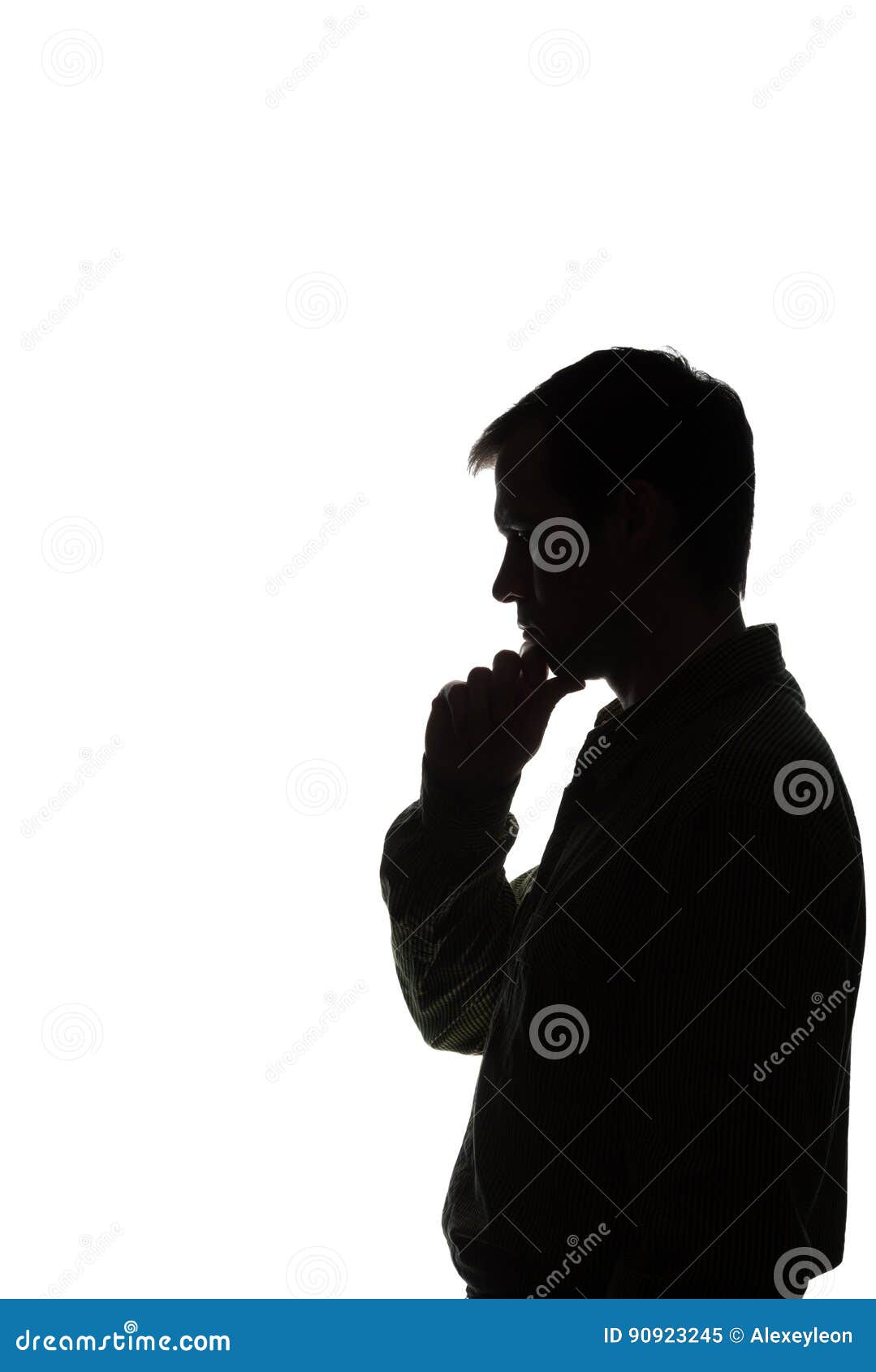 Portrait of a Young Man, Side View Stock Image - Image of dark, view ...