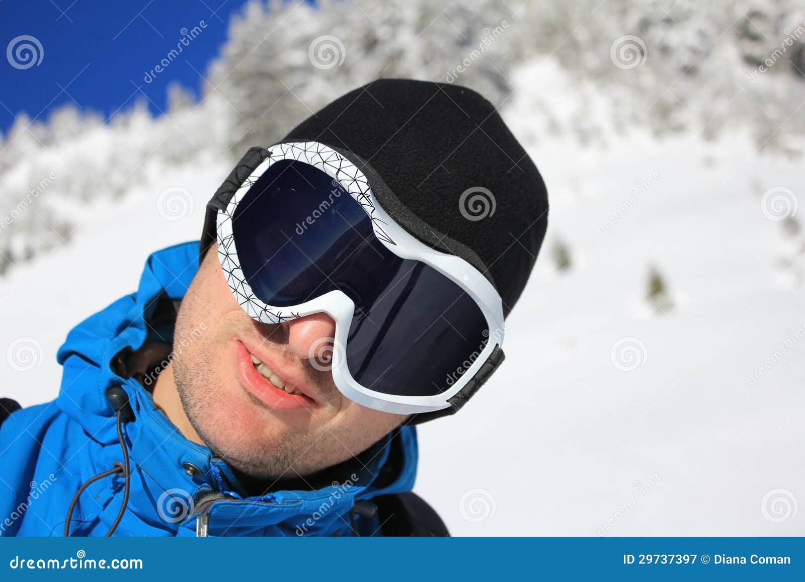 Skier portrait stock image. Image of skiing, season, mountains - 29737397