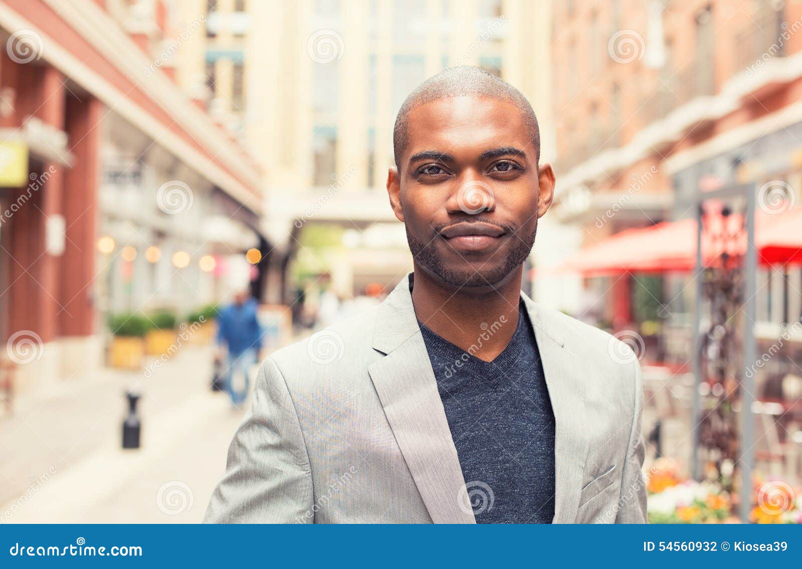 Portrait of Young Man Smiling Isolated on Outside Stock Photo - Image ...
