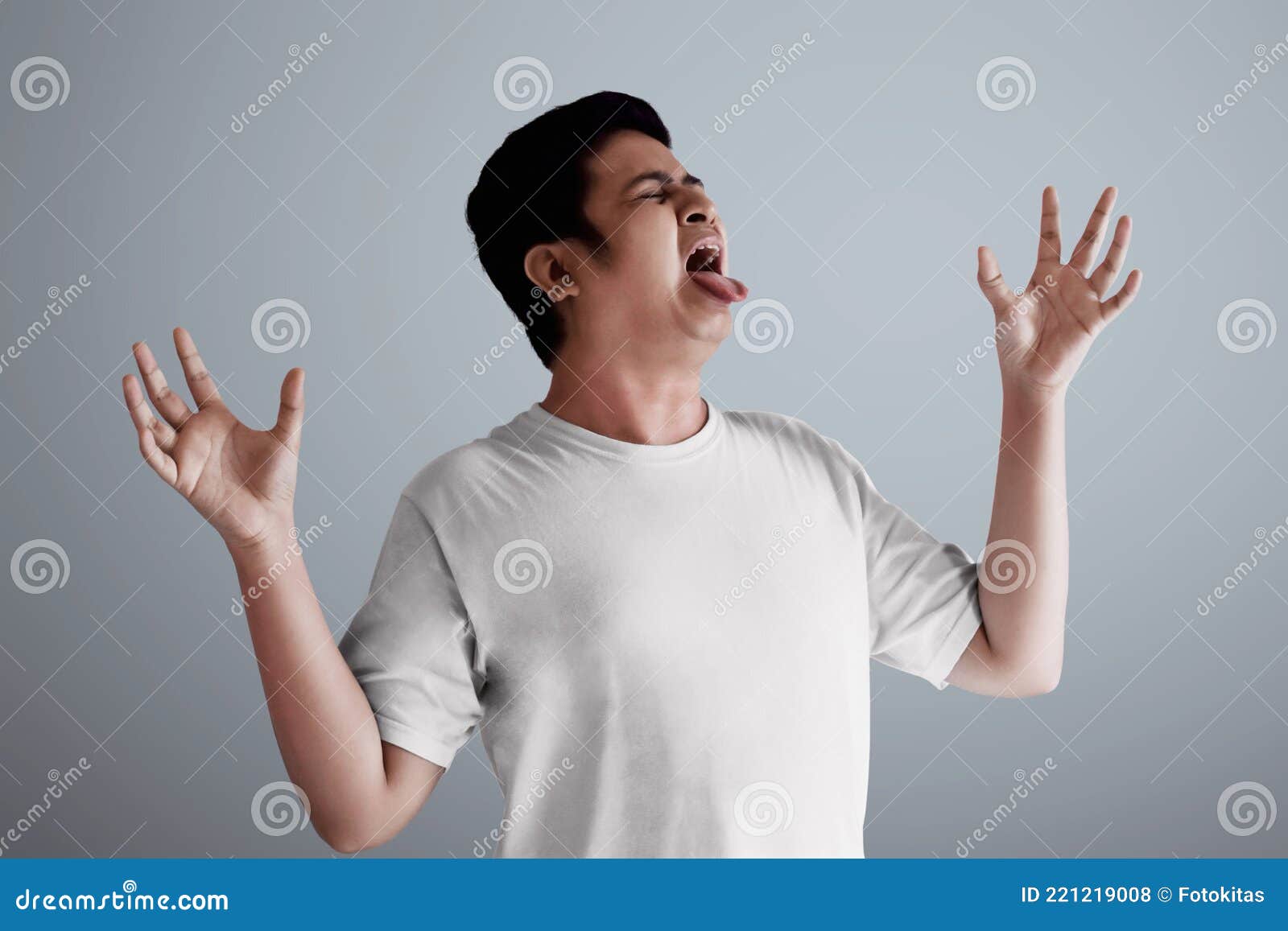 Portrait of Young Man Sream Stock Photo - Image of anger, open: 221219008