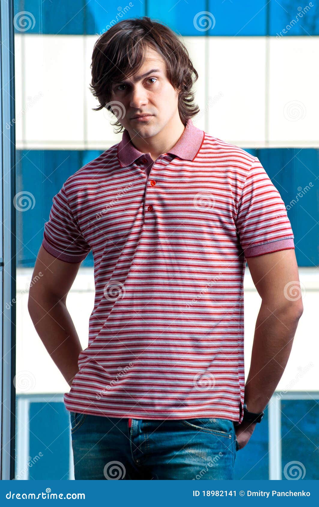 Portrait of a Young Man Standing Stock Image - Image of good, looking ...