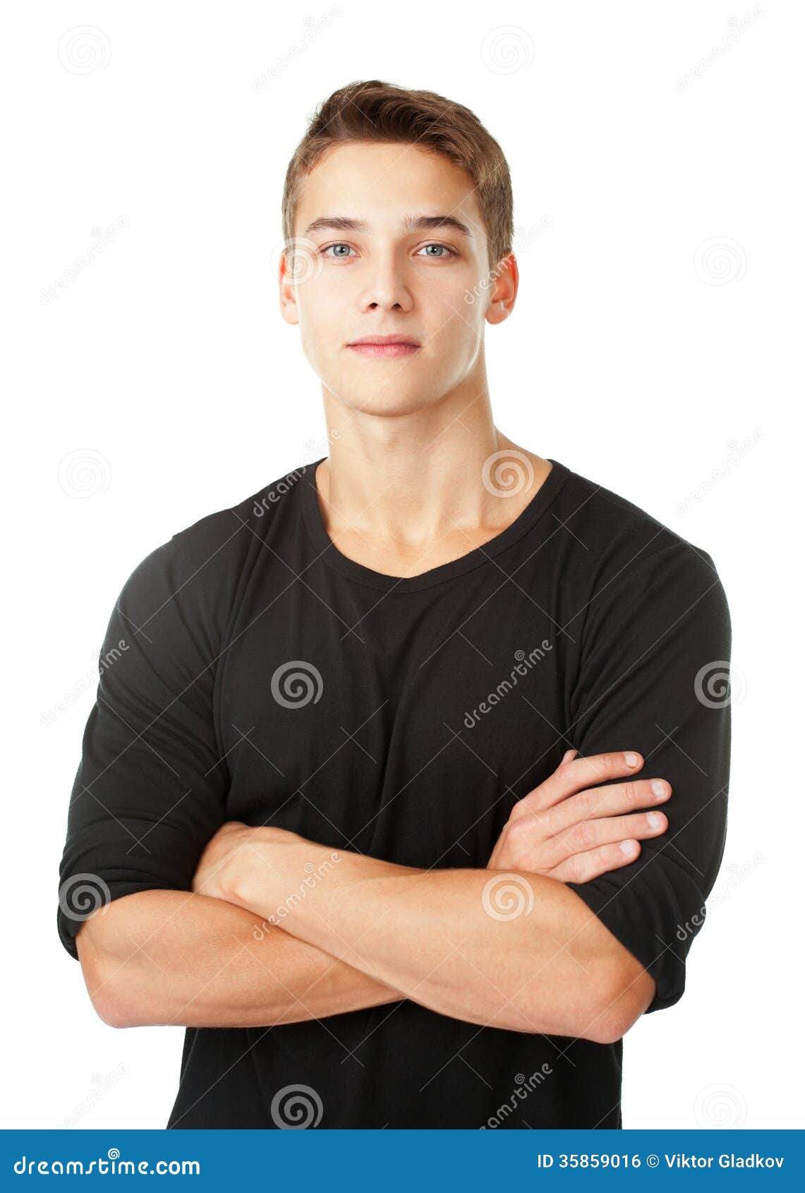 Portrait of Young Man Standing Stock Photo - Image of casual, isolated ...
