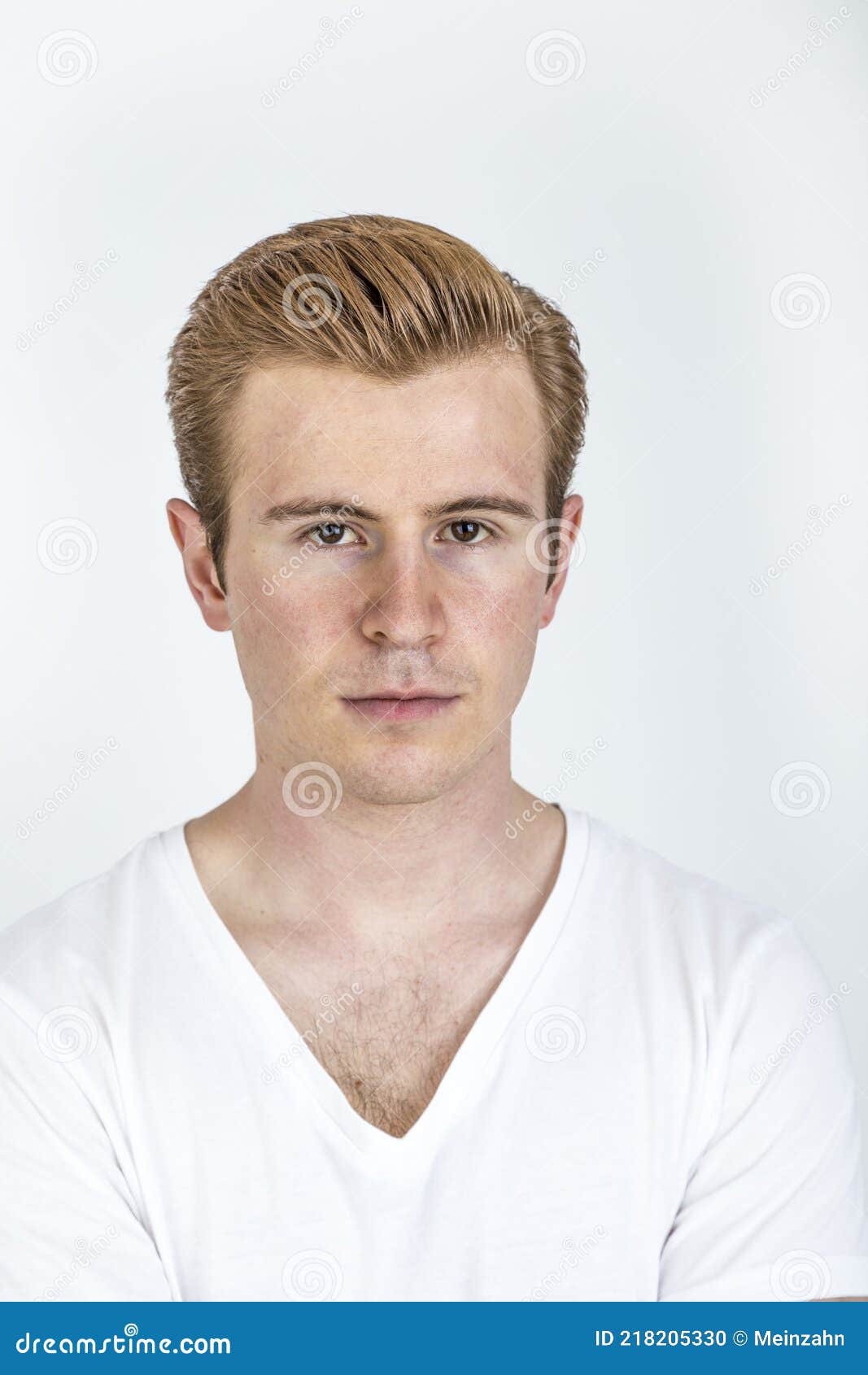 Portrait of Young Man in Studio Stock Photo - Image of isolated, shirt ...
