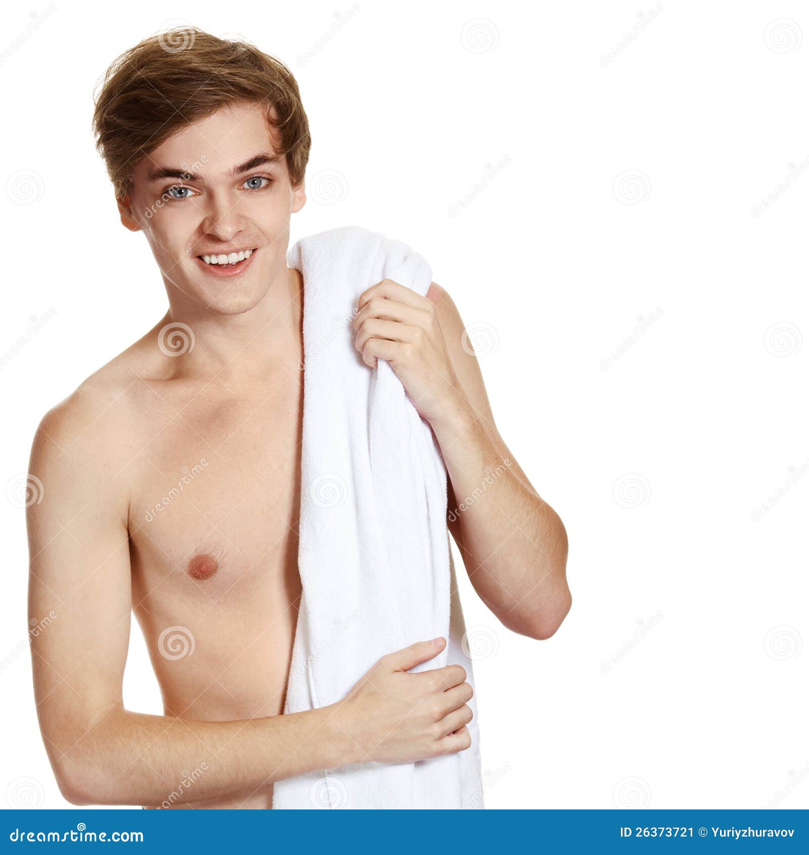 Portrait of a Young Man with a Towel Stock Image - Image of nature ...