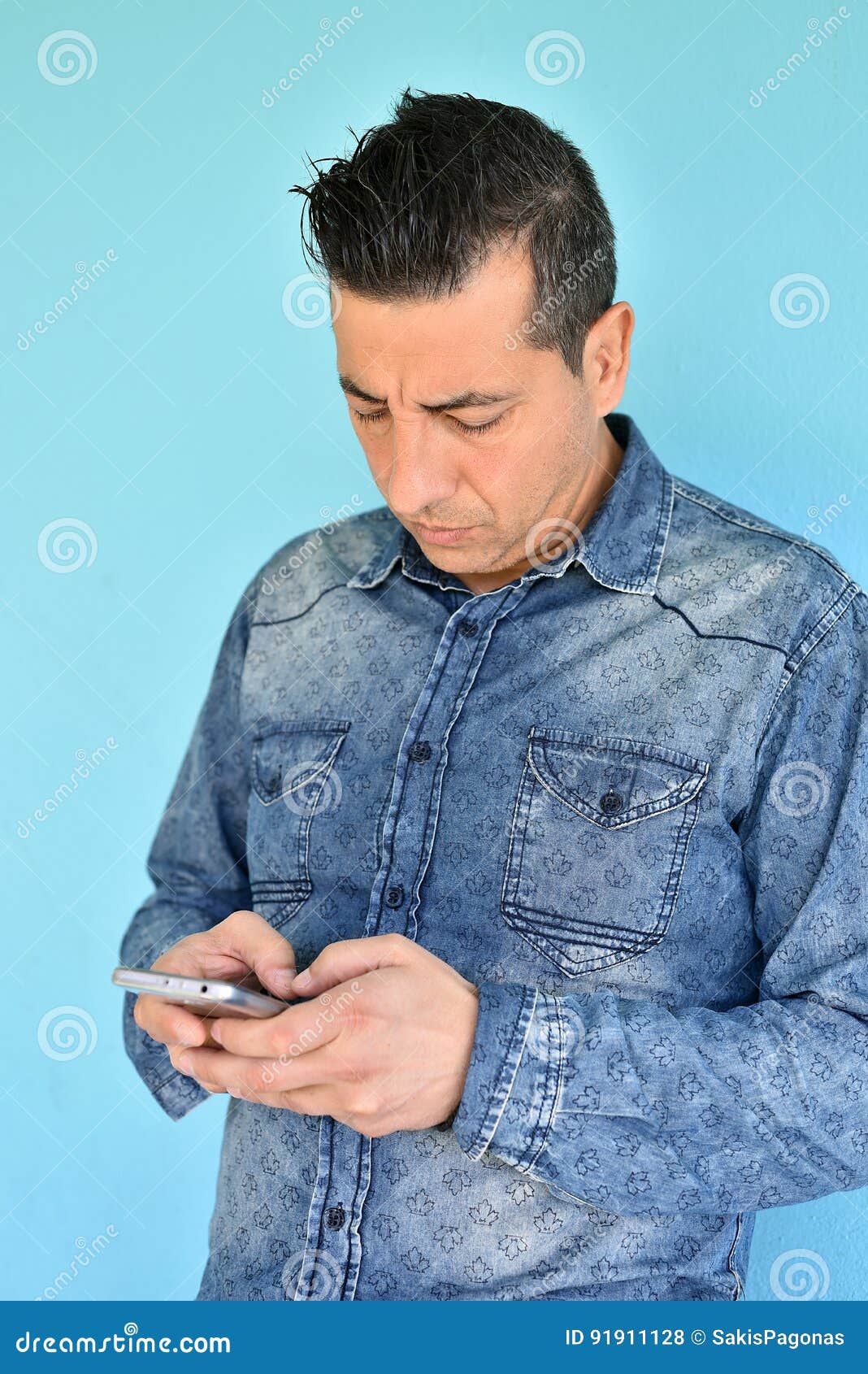 Portrait of Young Man Using a Smartphone Stock Photo - Image of ...