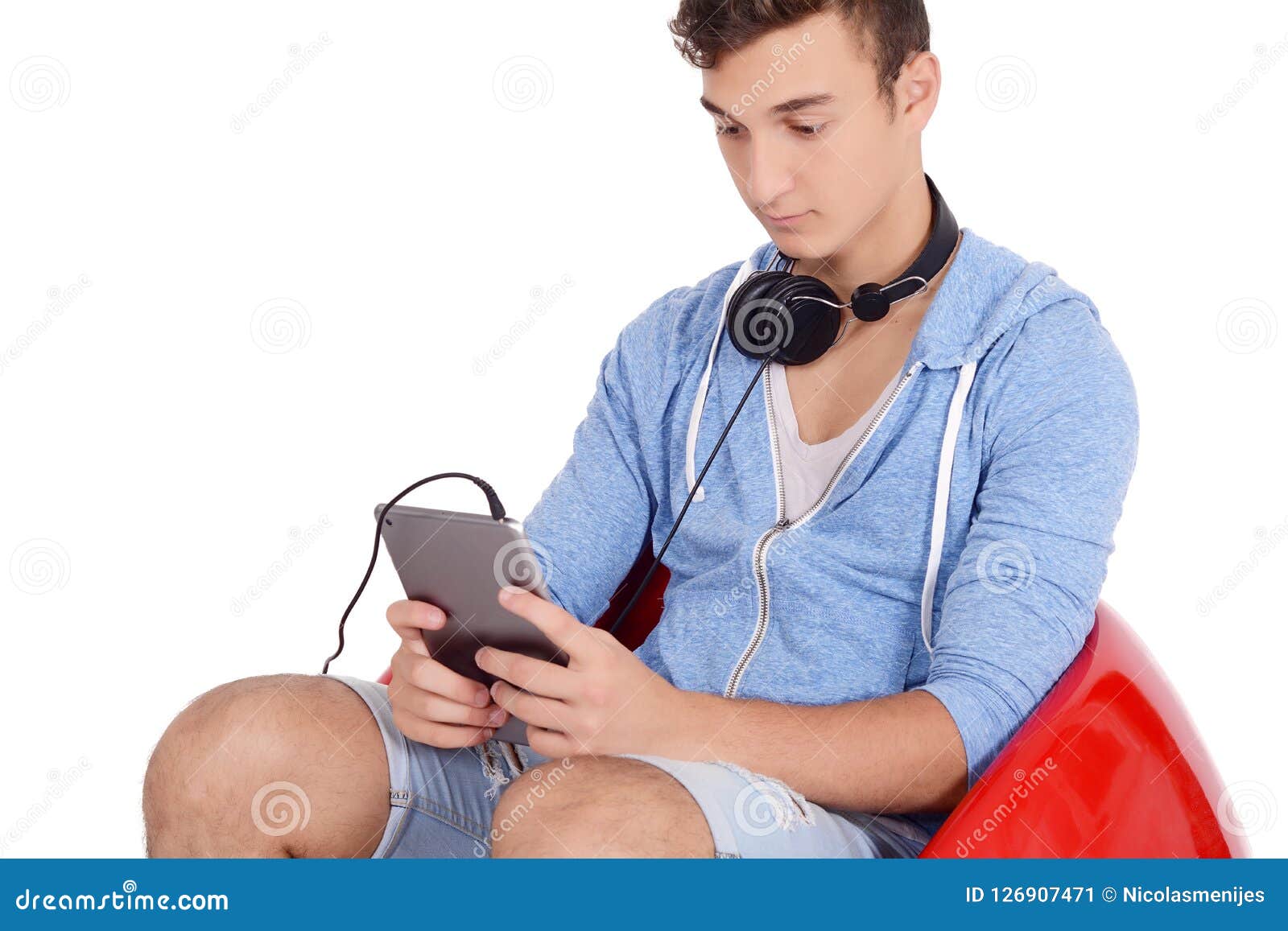 Portrait Of Young Man Using Tablet. Stock Image - Image of digital ... Portrait Of Young Man Using Tablet. Stock Image - Image of digital ...