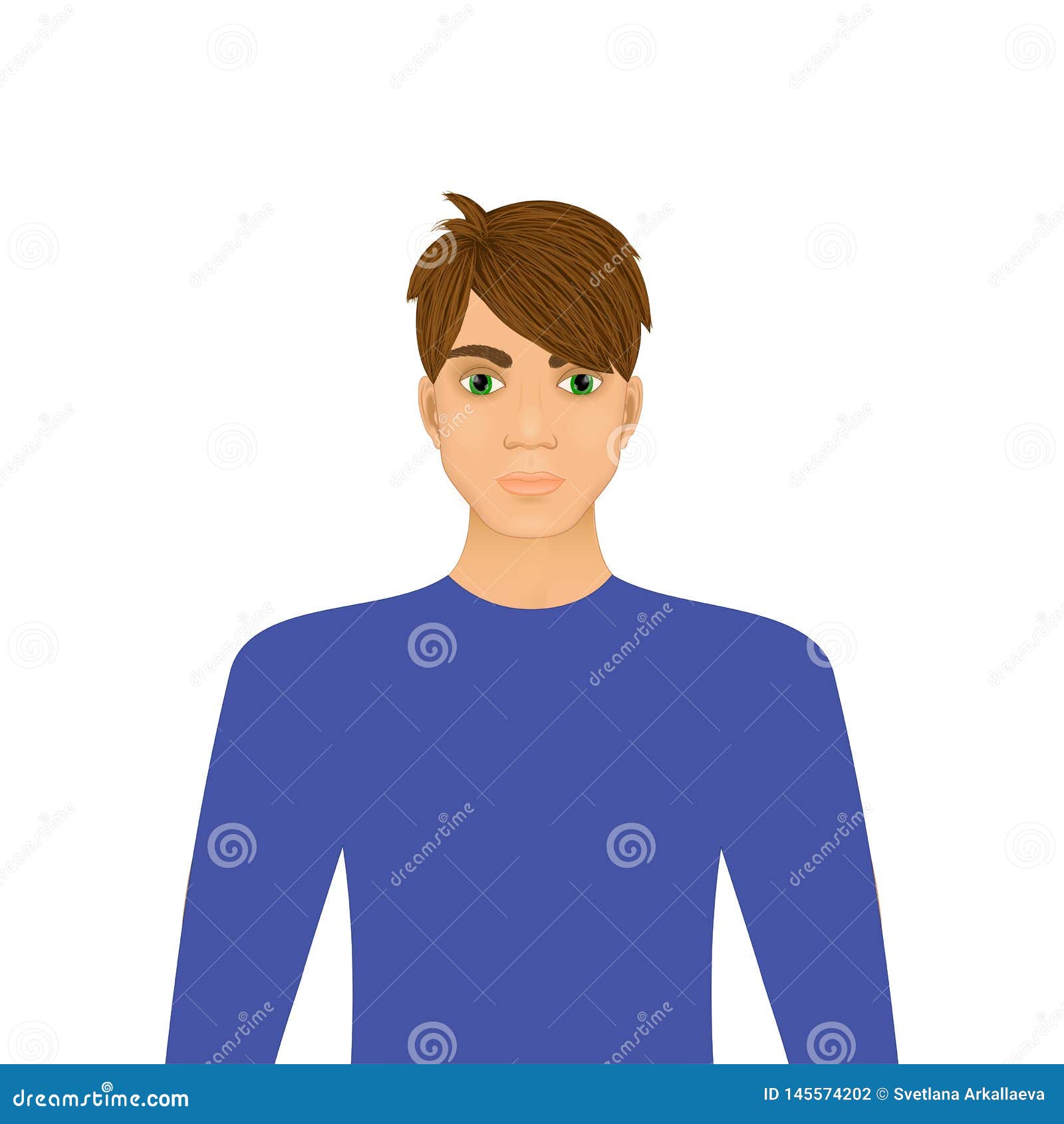 Portrait of a Young Man. Vector Illustration. - Vector Stock ...