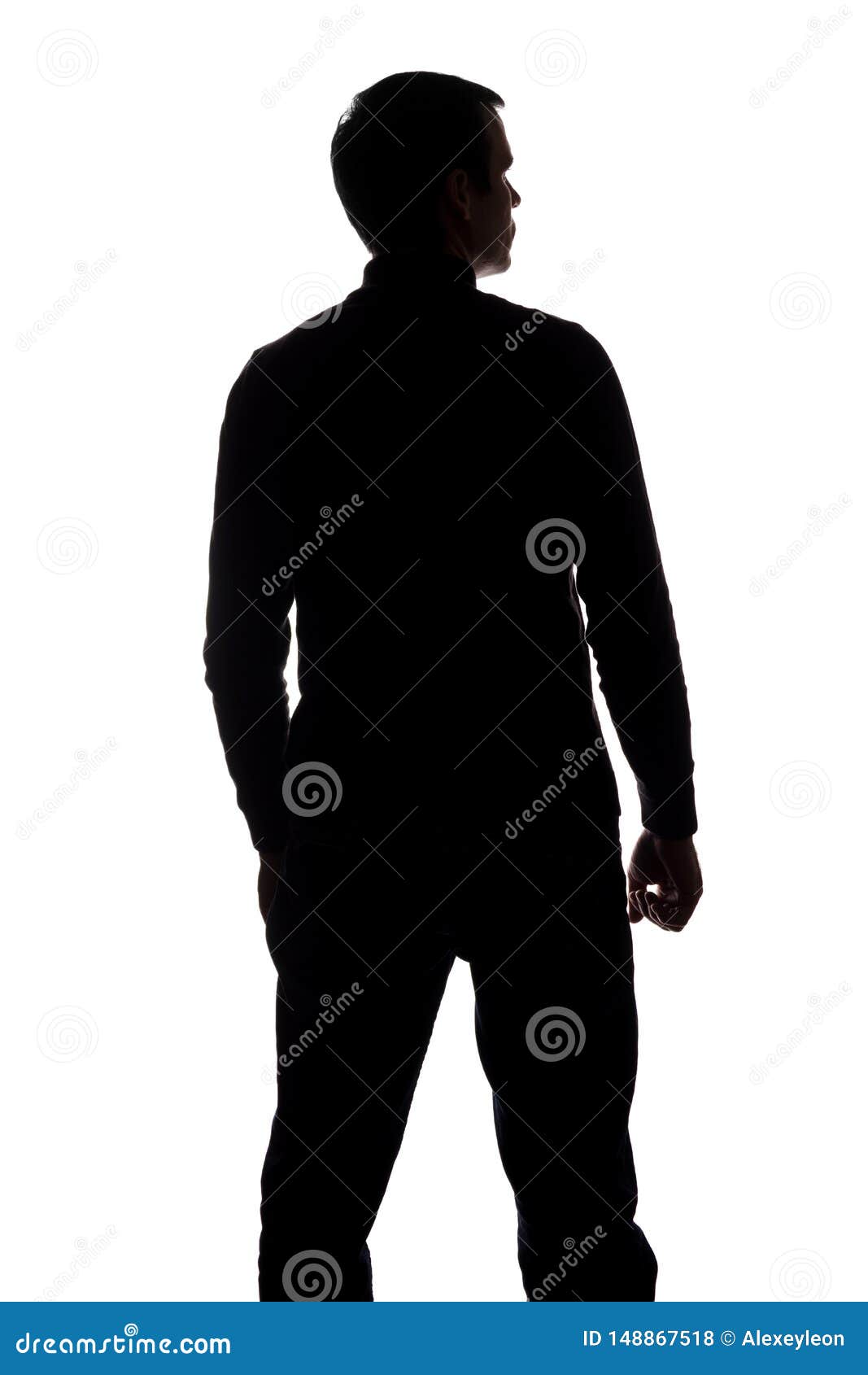 Portrait of a Young Man, View from the Back Stock Photo - Image of look ...