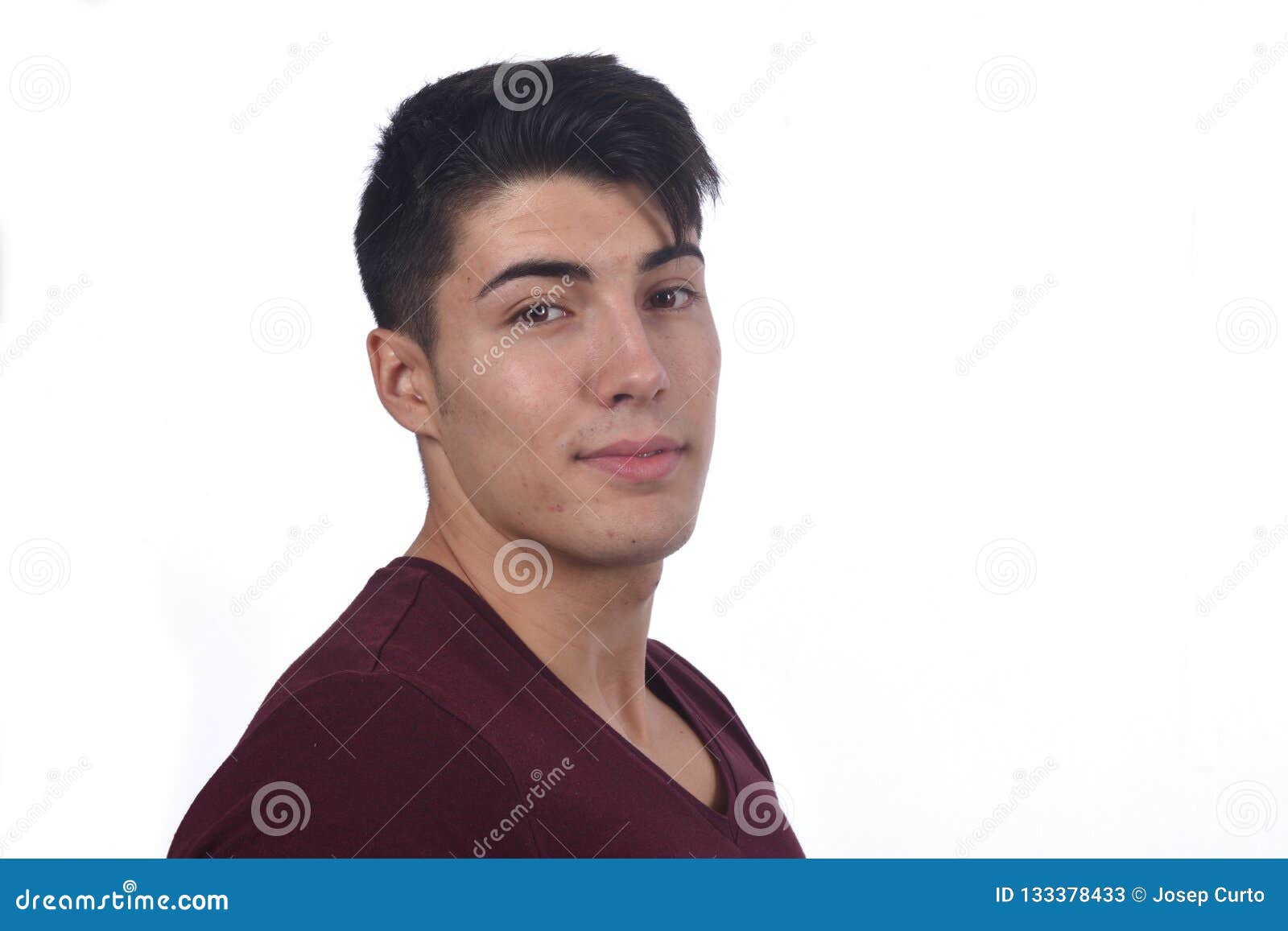 Portrait of a Young Man White Background Stock Image - Image of ...