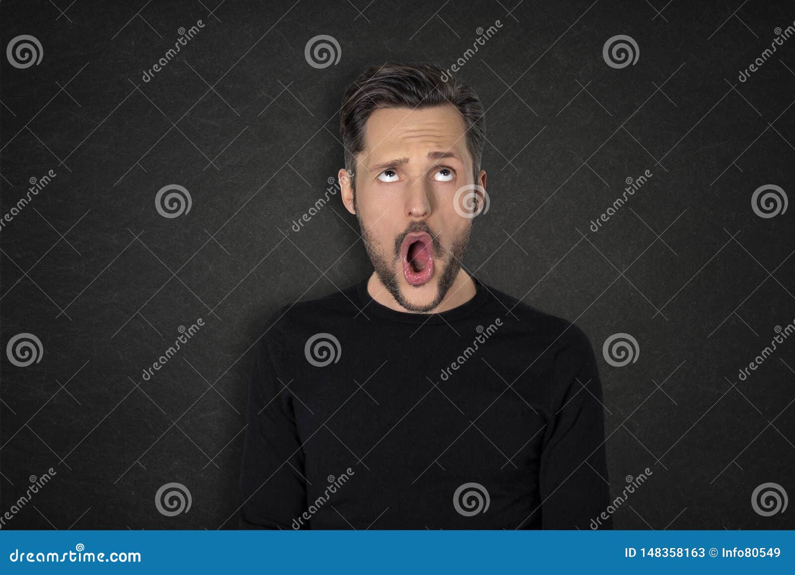 Portrait of Young Man with a Wow Expression Stock Image - Image of ...