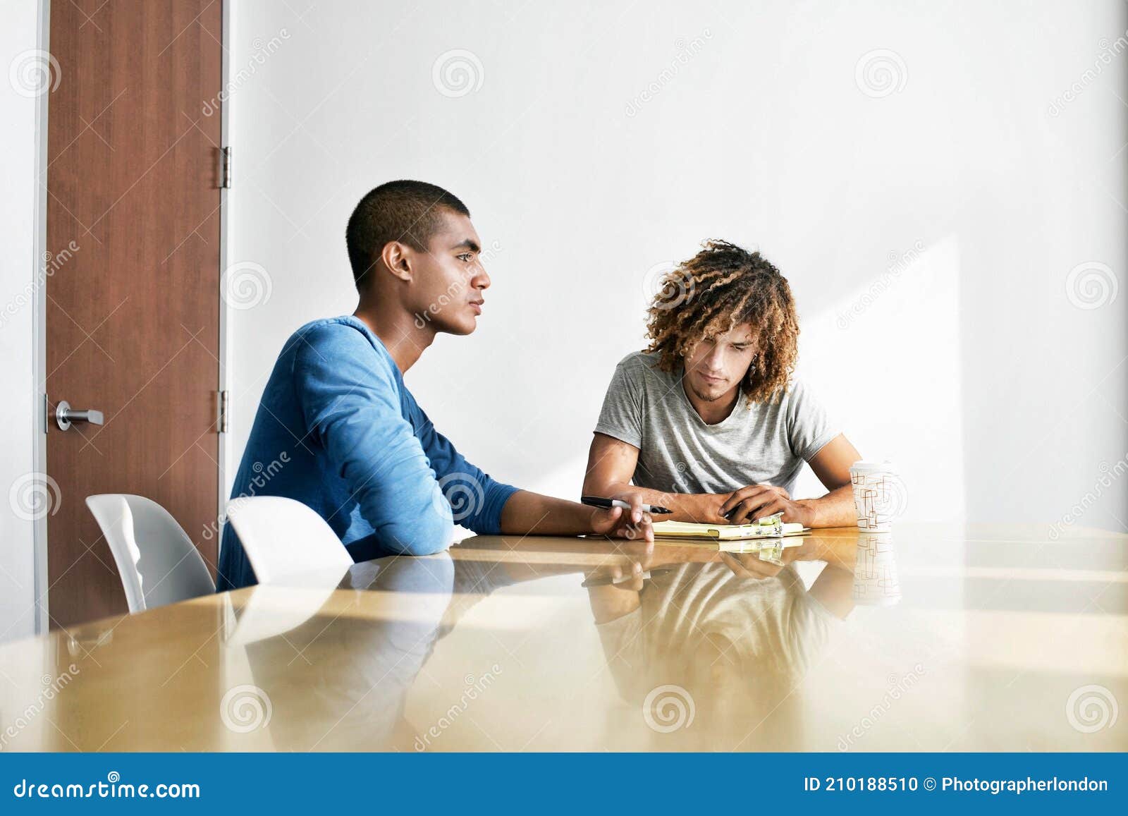 Portrait of Young Men Doing School Project at Home Stock Photo - Image ...