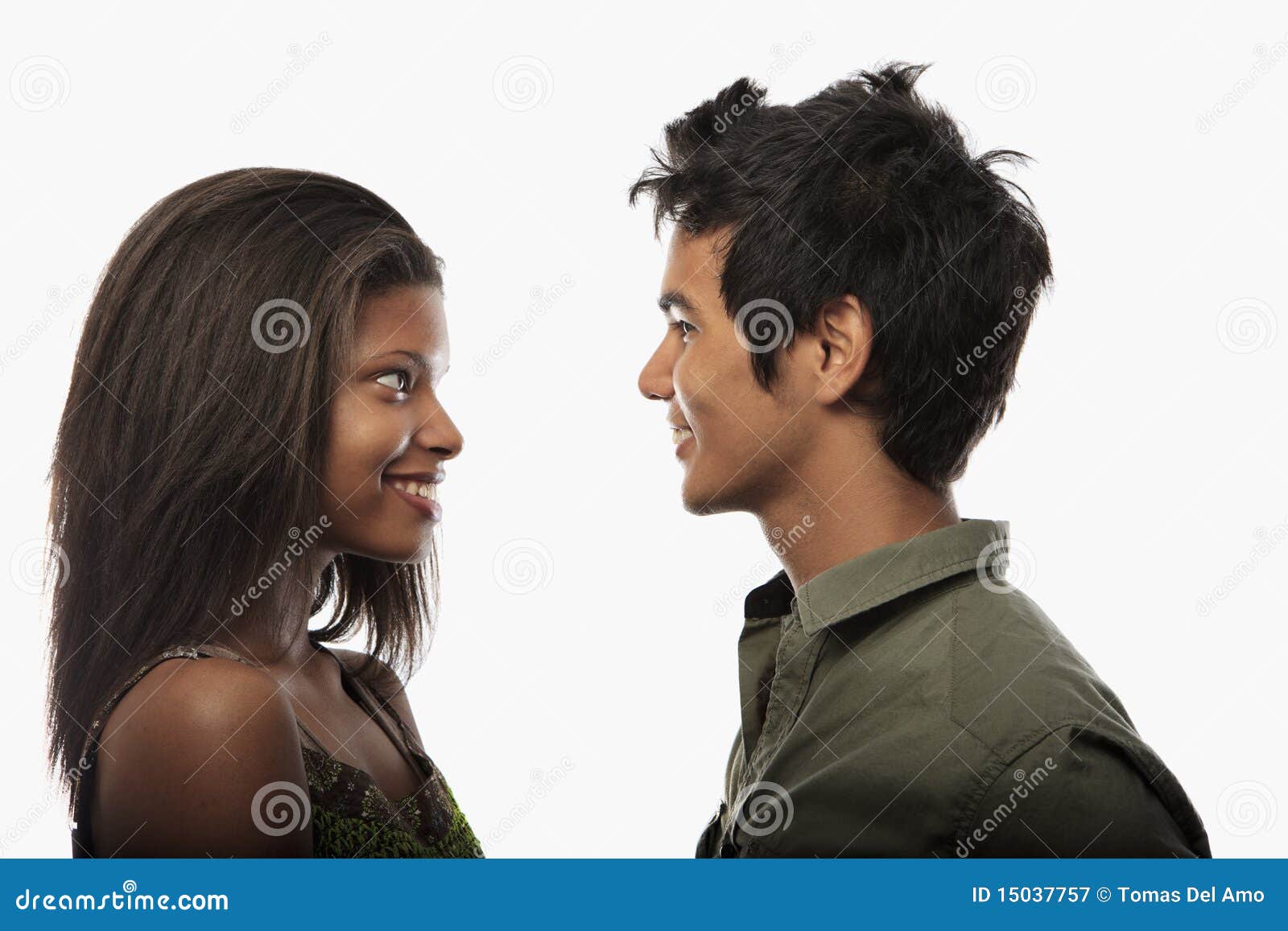 Portrait of a Young Mixed Couple Stock Image - Image of face, smile ...