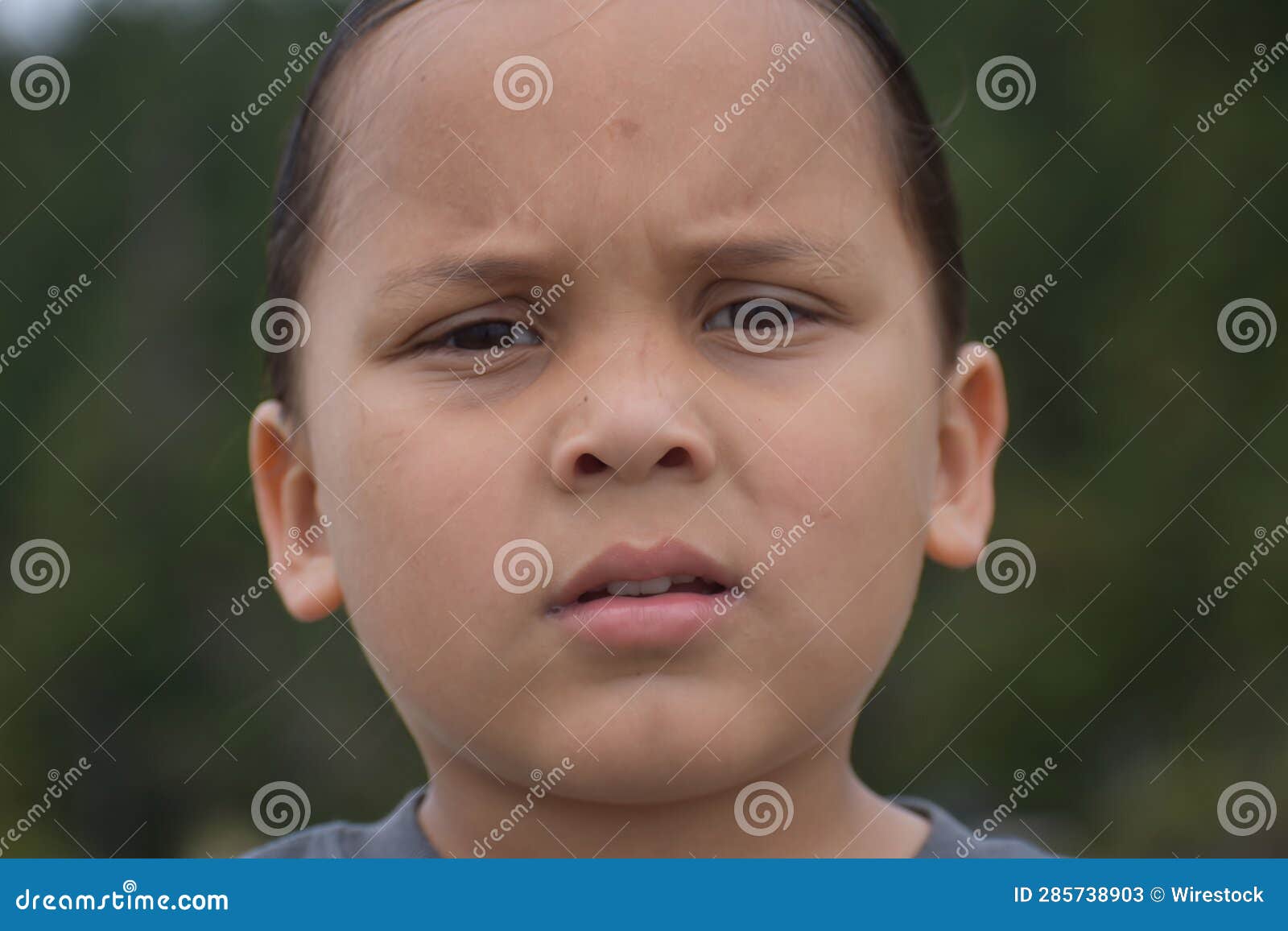 Portrait of a Young Native American Boy in the Park Stock Image - Image ...