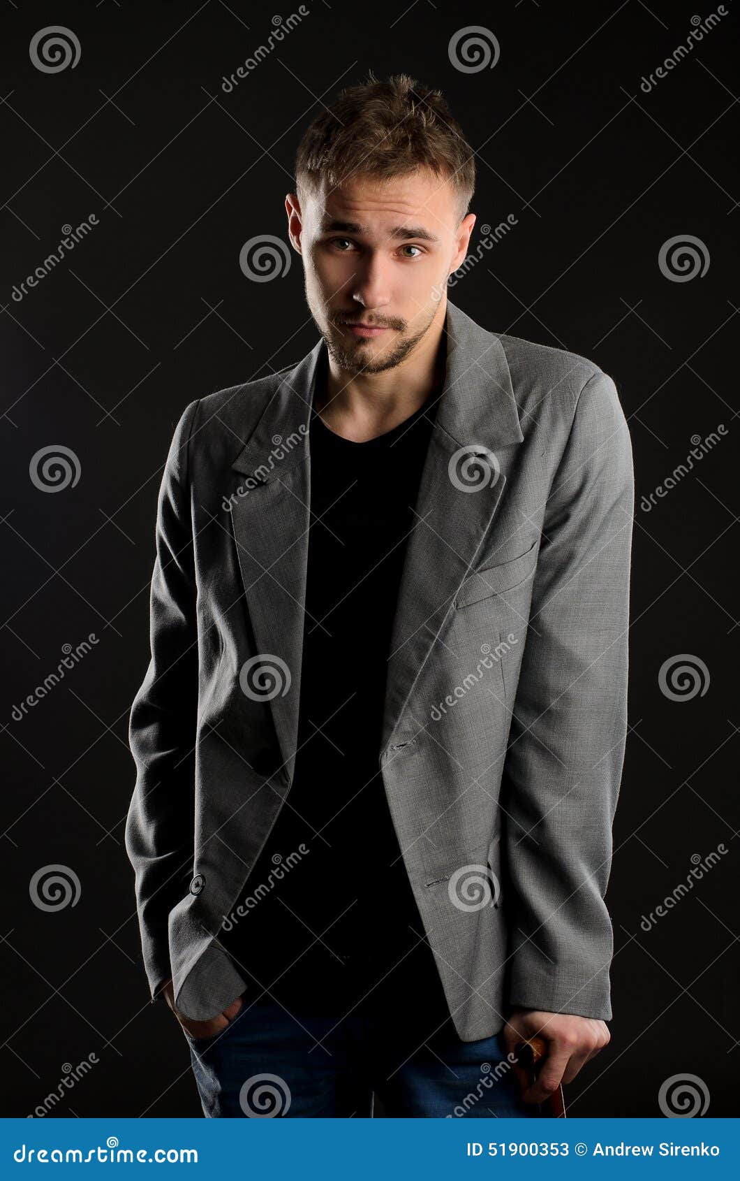Portrait of Young Negligent Man Stock Image - Image of walking ...