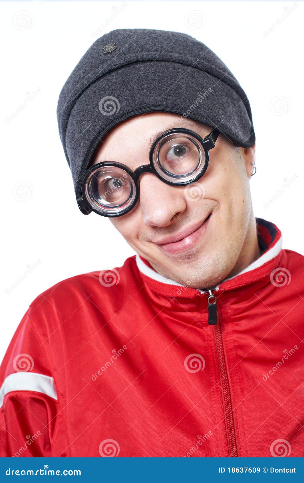 Portrait of a young nerd stock image. Image of hilarious - 18637609