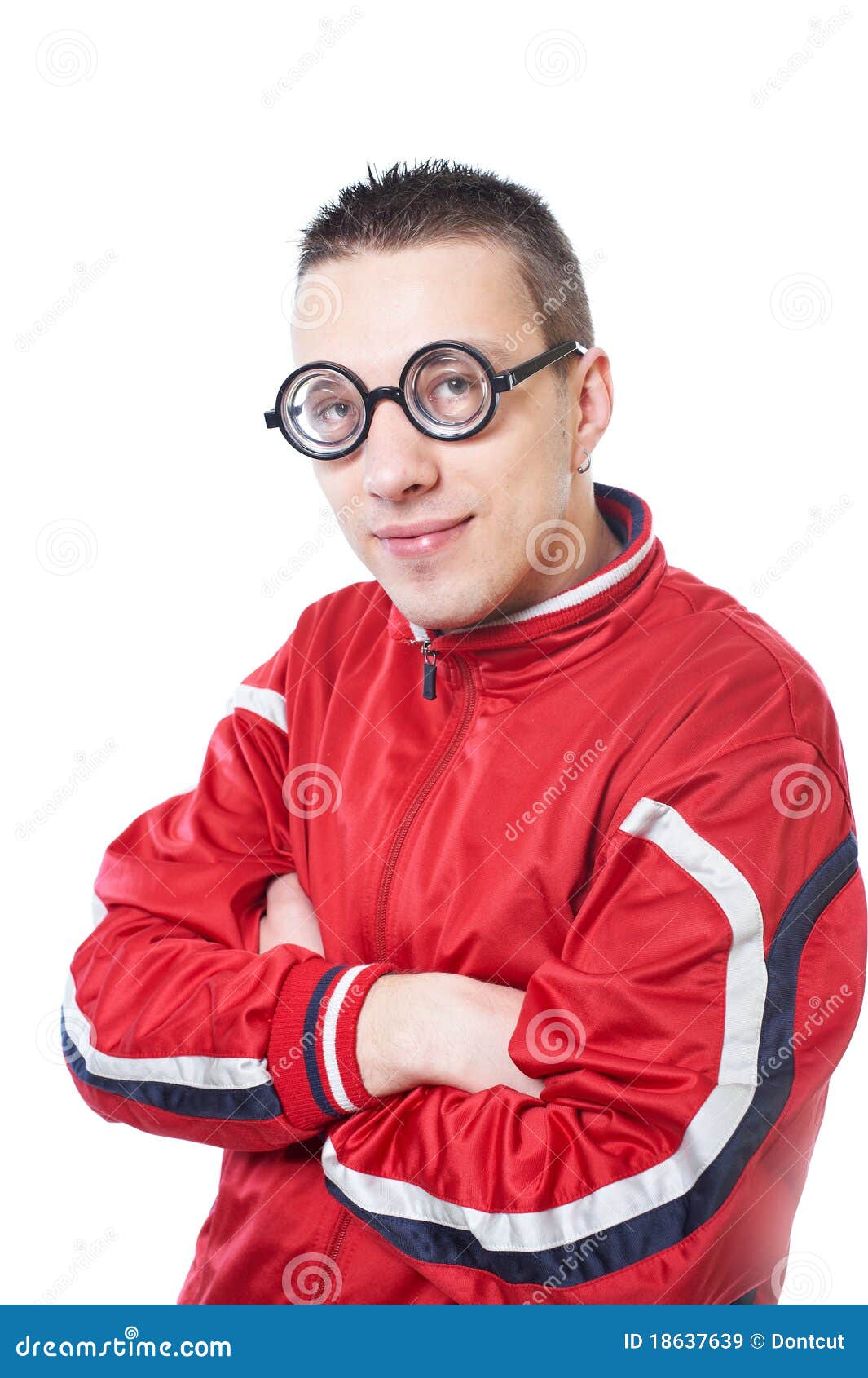 Portrait of a young nerd stock image. Image of face, humor - 18637639