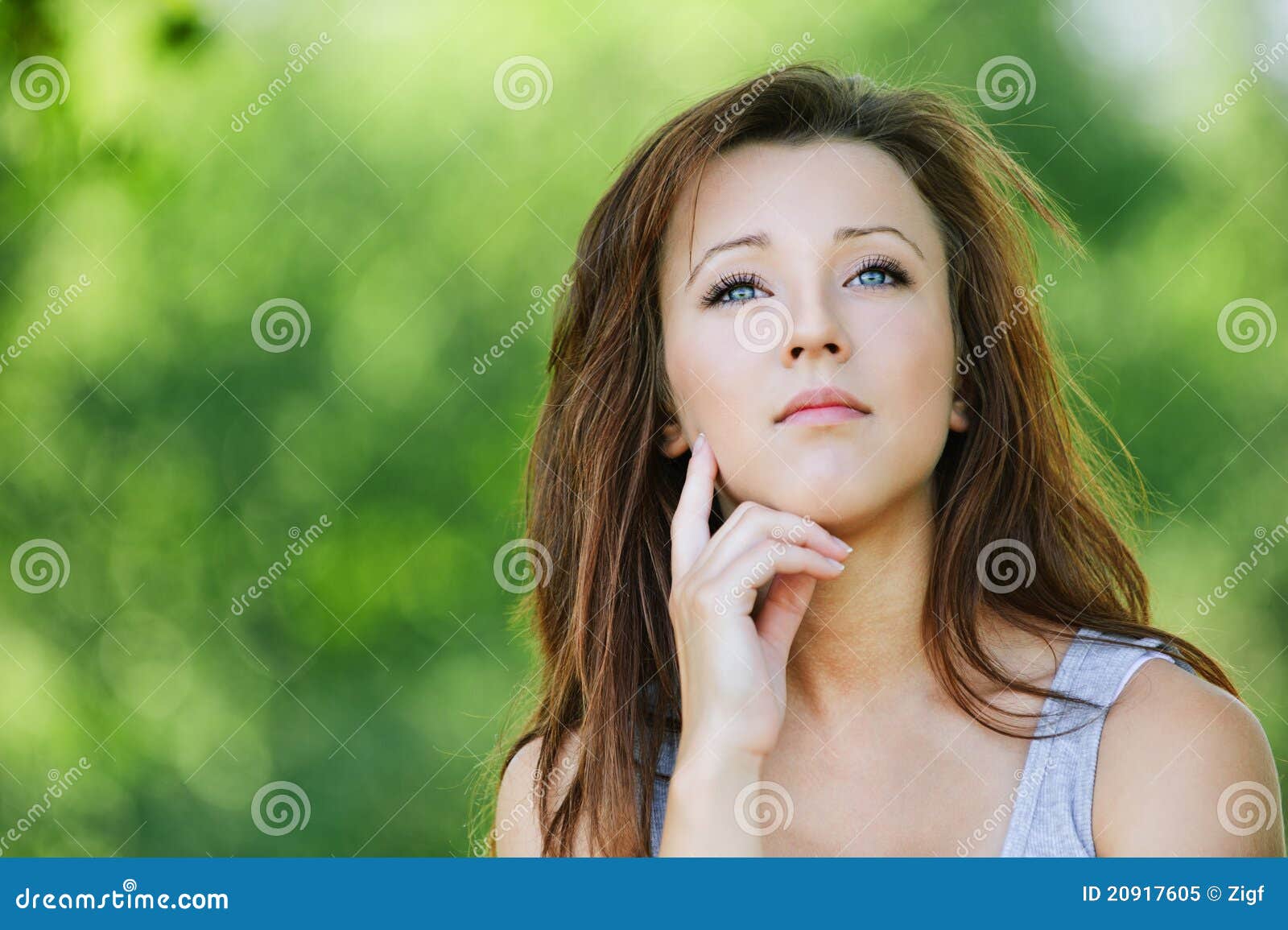 Portrait of Young Pensive Girl Stock Image - Image of nice, portrait ...