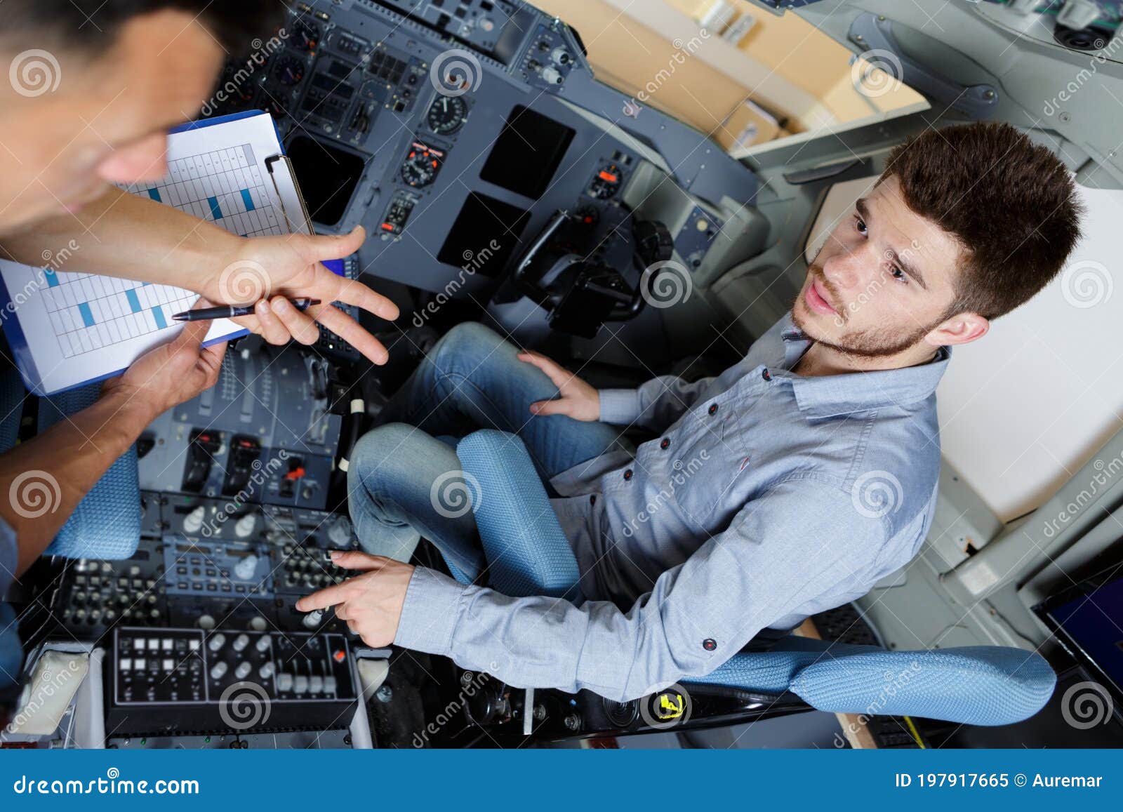 Portrait Young Pilot Apprentice Stock Image - Image of assembly, skill ...