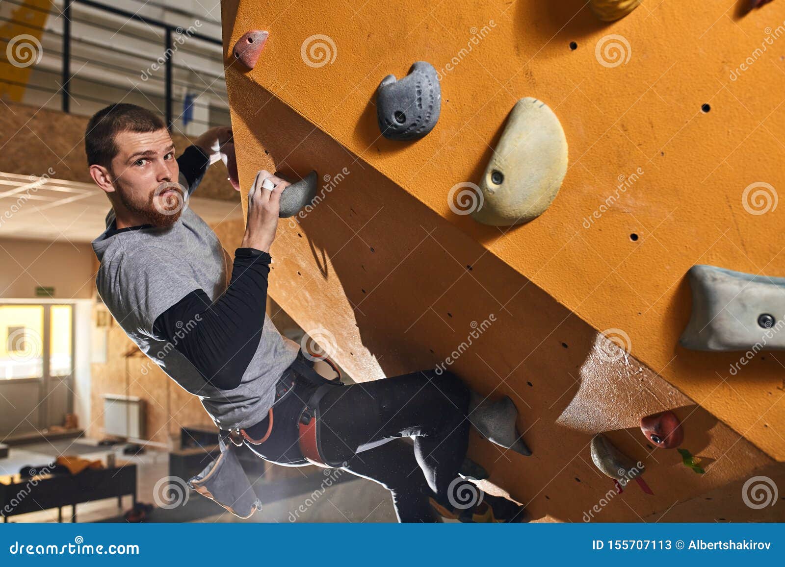 Powerful Physically Challenged Man Training Hard at Climbing Classes ...