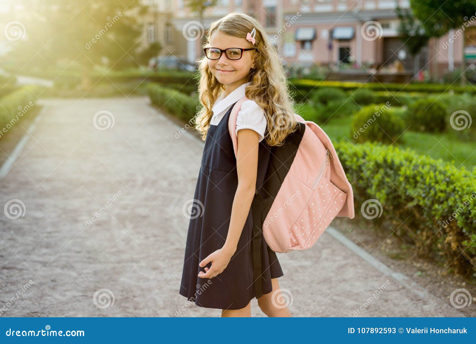 Portrait of Pretty Student on the Way To School Stock Image - Image of ...