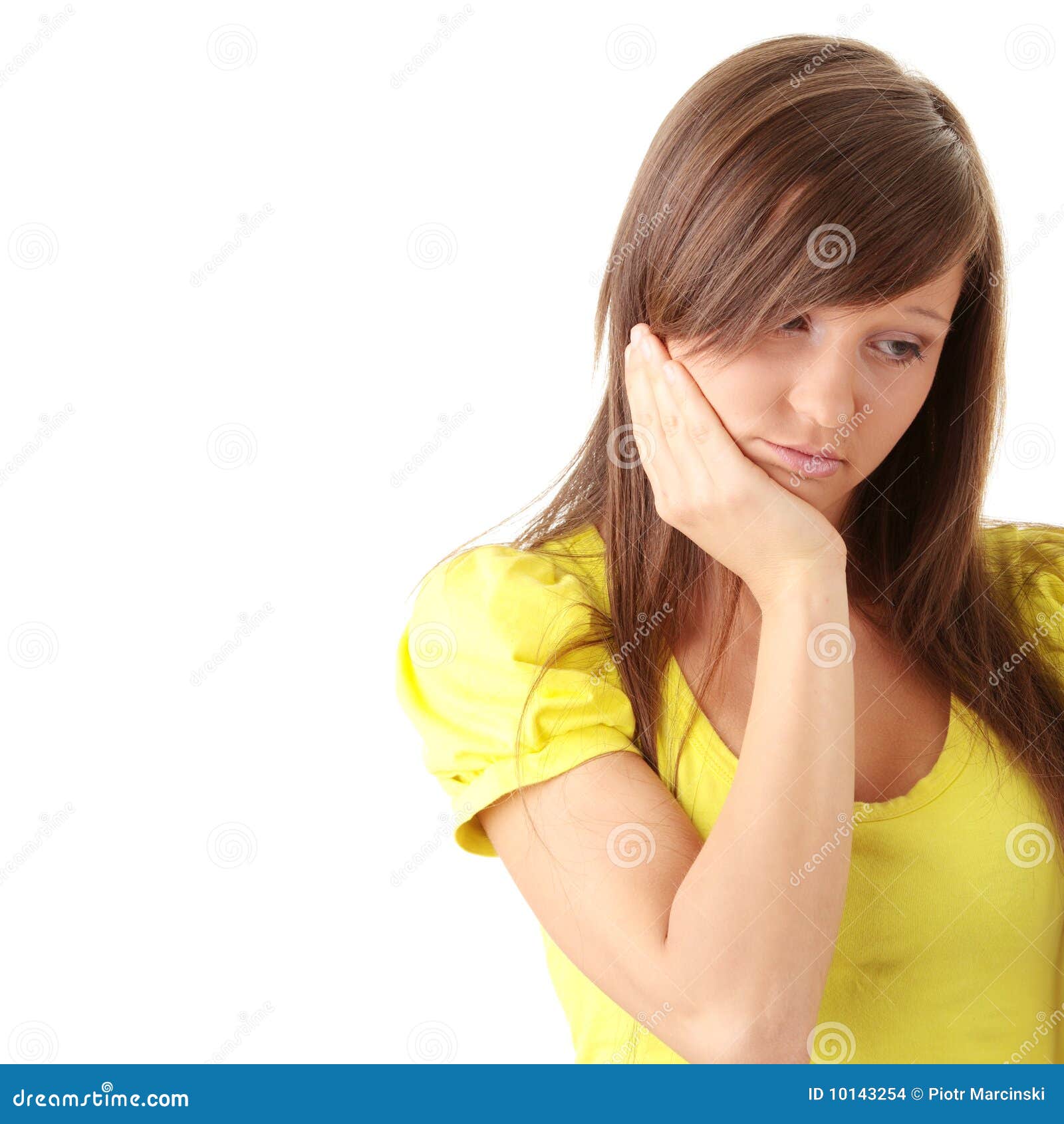 Portrait Of Young Sad Woman Stock Photo - Image of adult, resting: 10143254