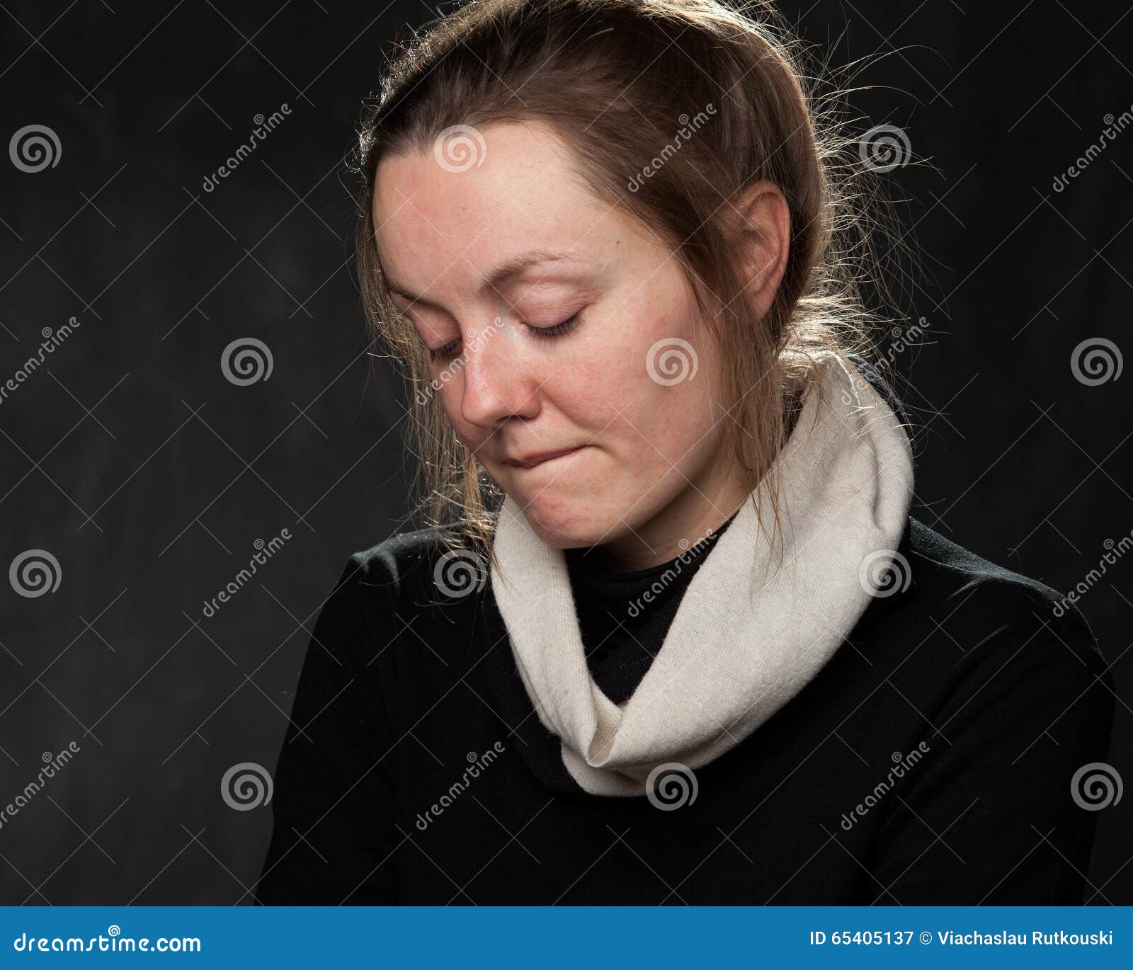 Portrait of a Young Sad Woman Stock Image - Image of employee, girl ...