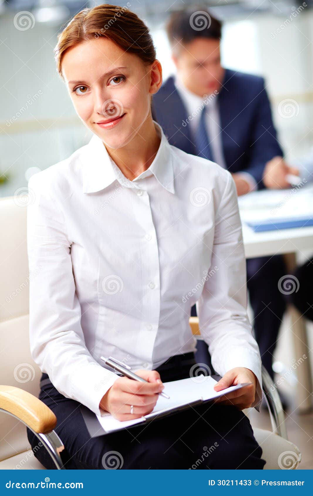Secretary with notes stock image. Image of company, beautiful - 30211433