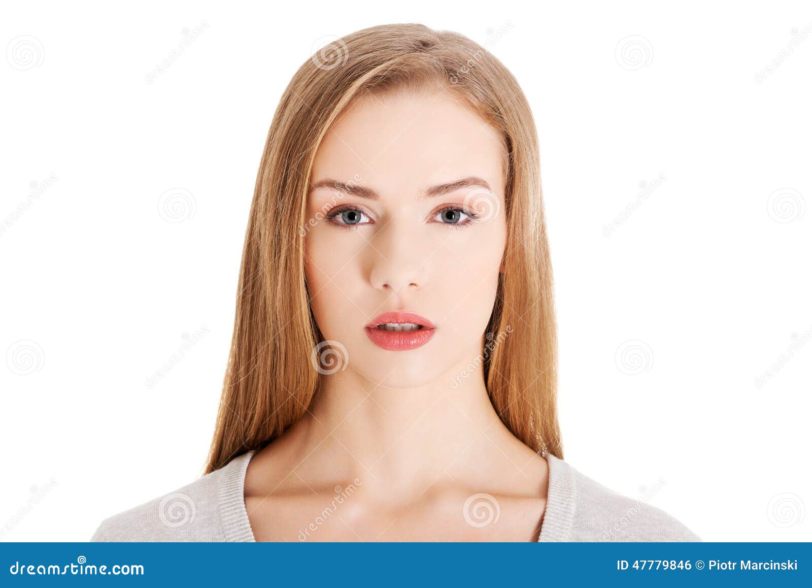 Portrait of a Young Serious Woman Stock Photo - Image of beauty ...