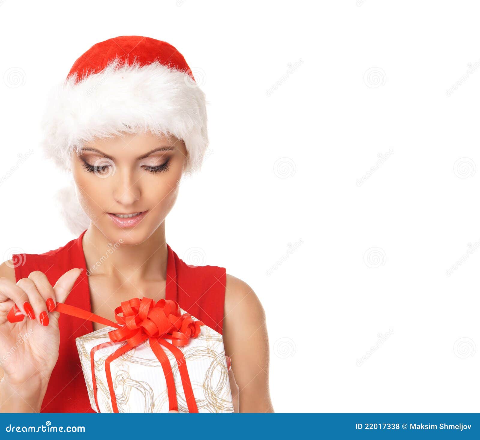 Portrait of Young, Female Santa Stock Photo - Image of hair, elegant ...