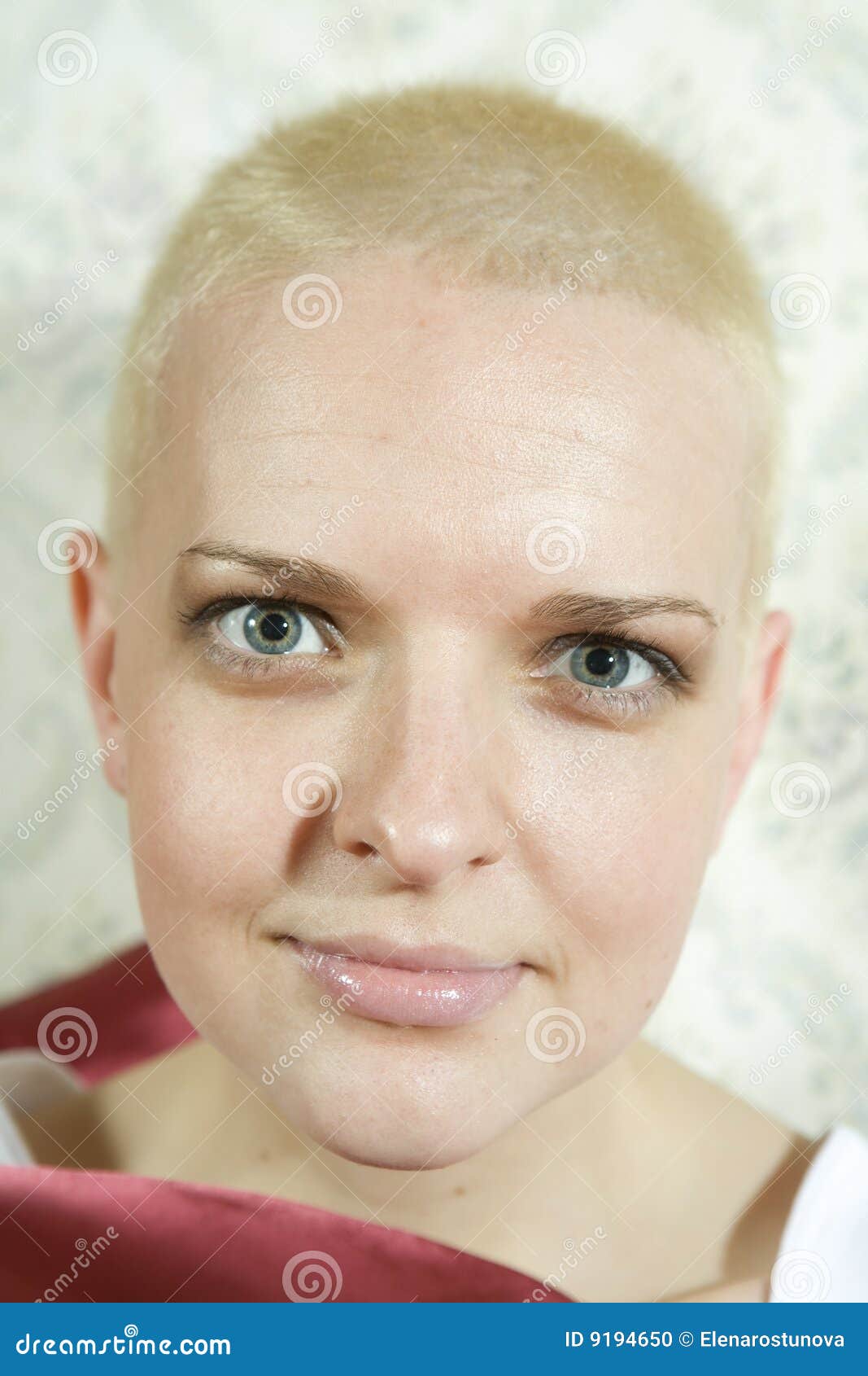 Portrait Of Young Smiling Bald Blond Woman Stock Photo - Image: 9194650
