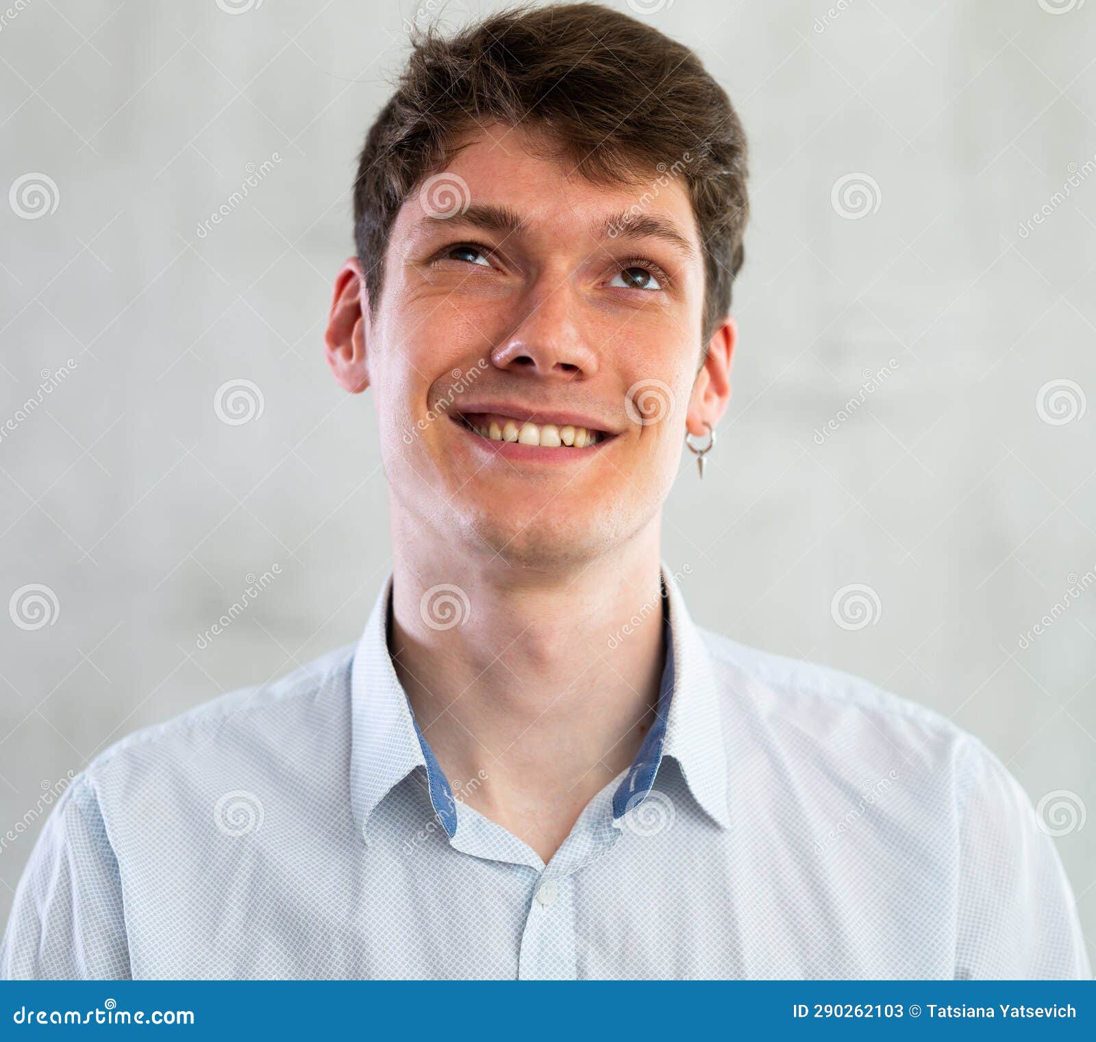 Portrait of Young Smiling Guy in Studio Stock Image - Image of ...