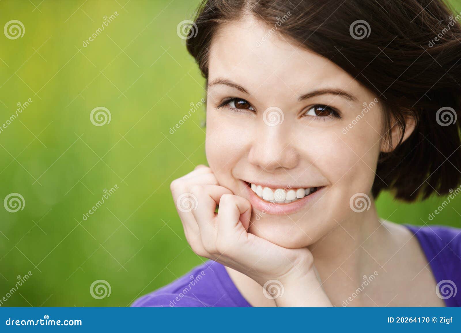Portrait of Young Smiling Woman Stock Photo - Image of attractive ...