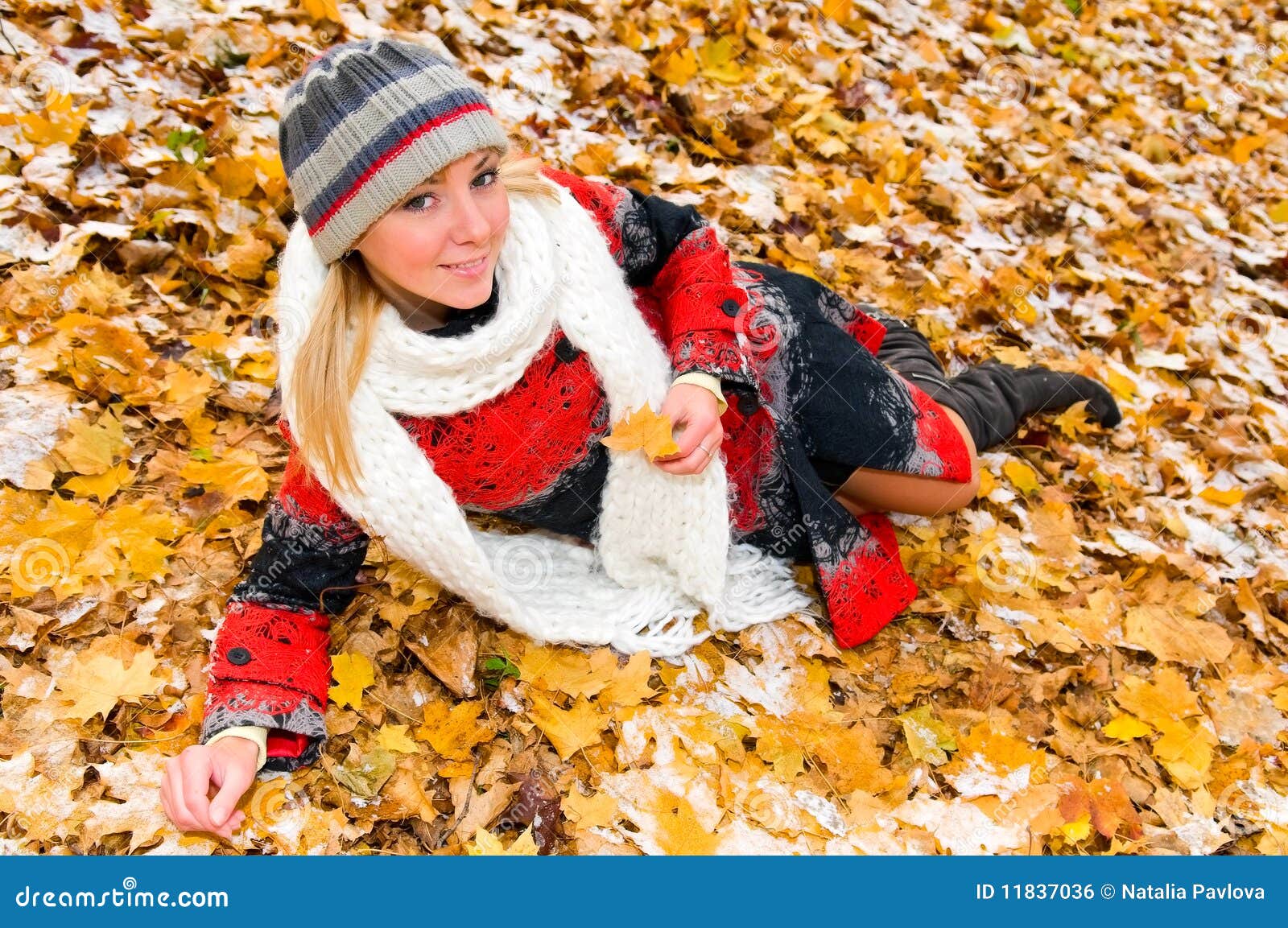 Portrait of Young Smiling Woman on the Ground Stock Photo - Image of ...