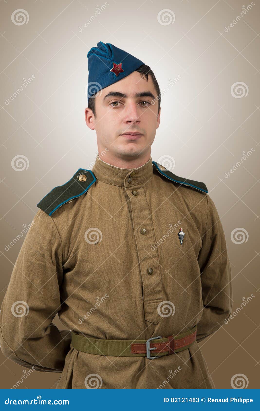 Portrait of a Young Soviet Soldier, Ww2 Stock Image - Image of ussr ...