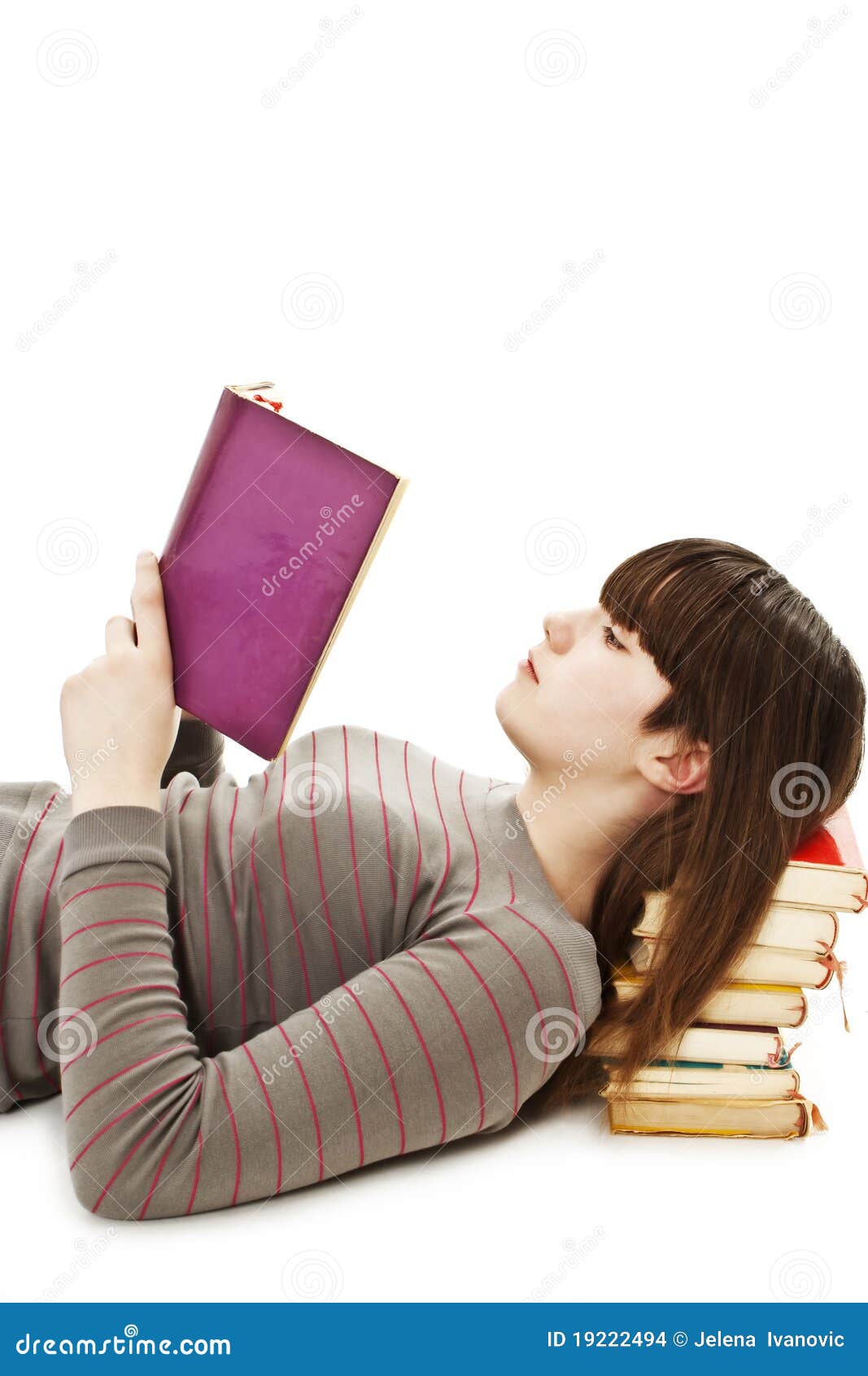 Portrait of a Young Student Reading a Book. Stock Photo - Image of ...