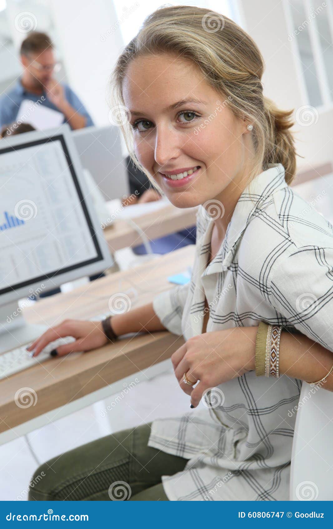 Portrait of Young Students Girl in Front of Computer Stock Image ... Portrait of Young Students Girl in Front of Computer Stock Image ...