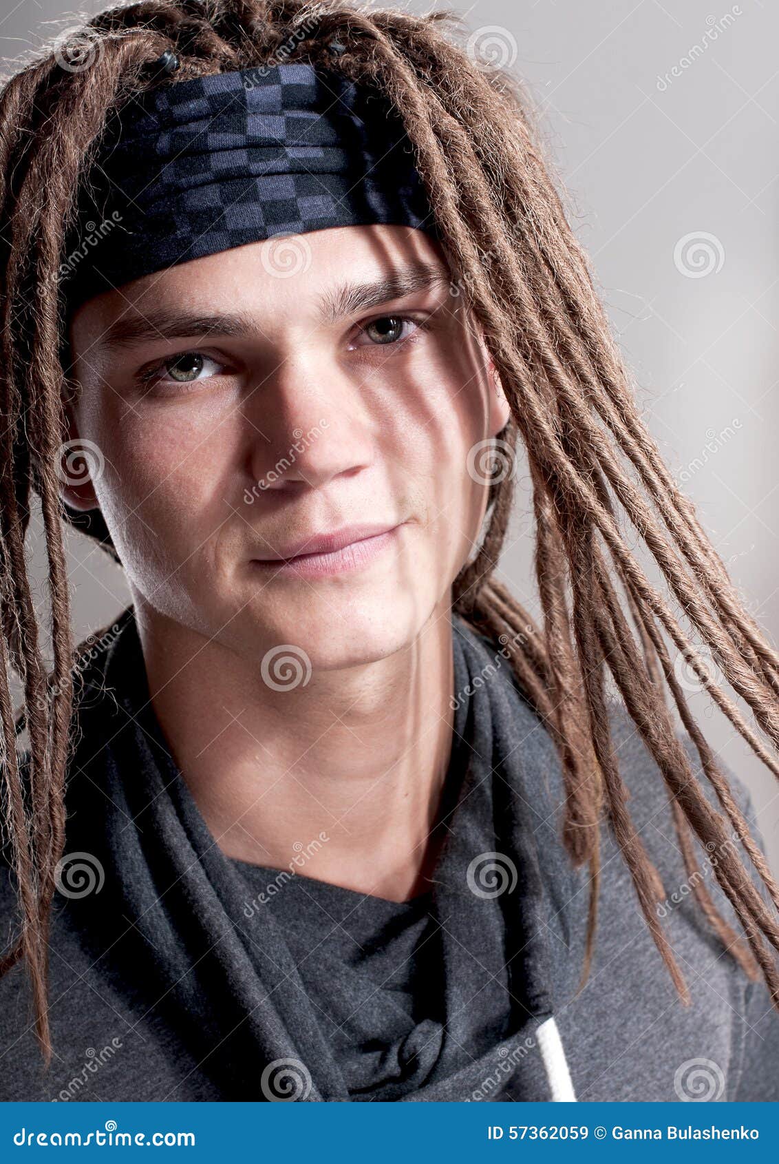Portrait On Young Stylish Guy With Dreadlocks Stock Image Image Of