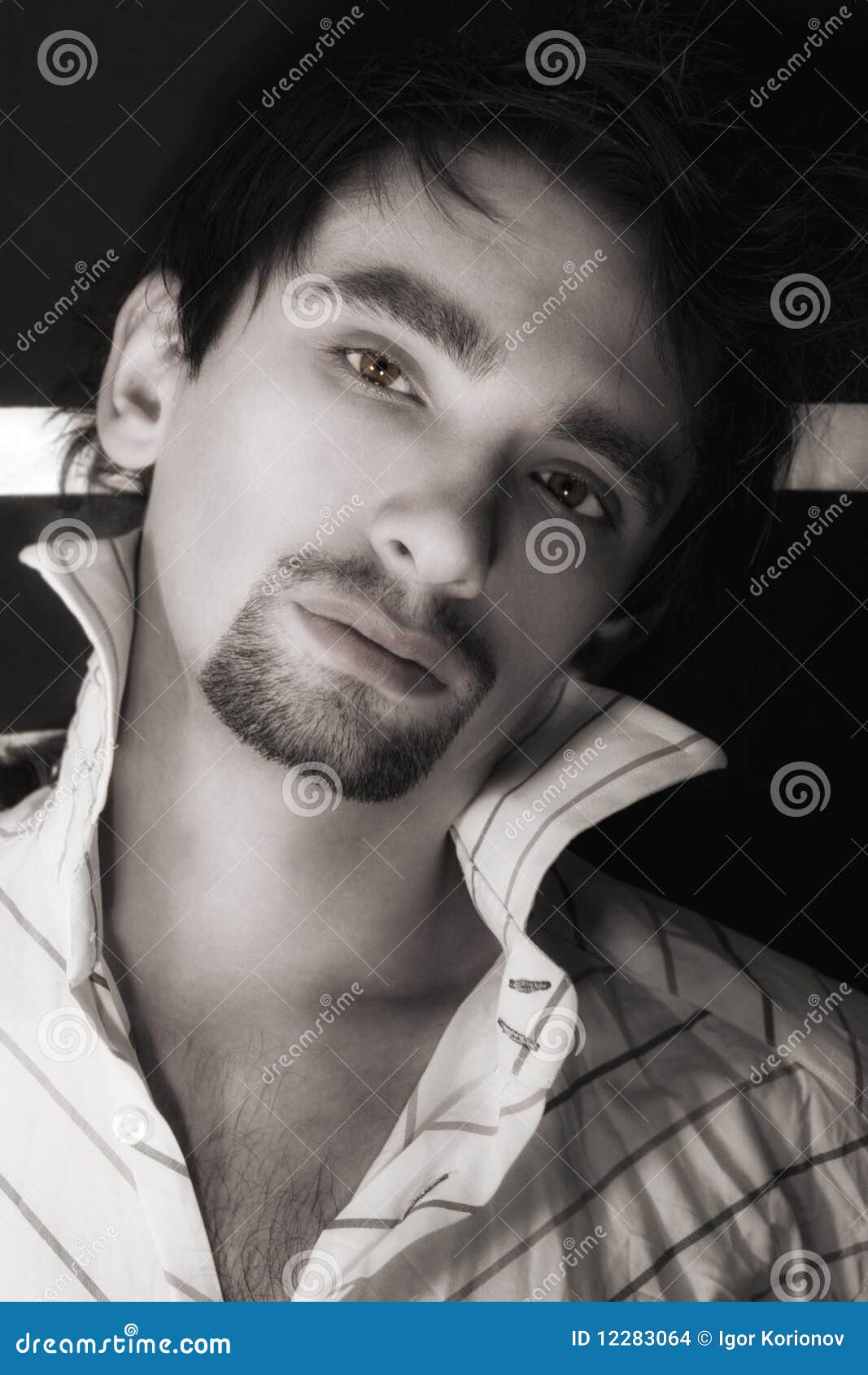 Portrait of the Young Stylish Sad Guy Stock Photo - Image of beard ...
